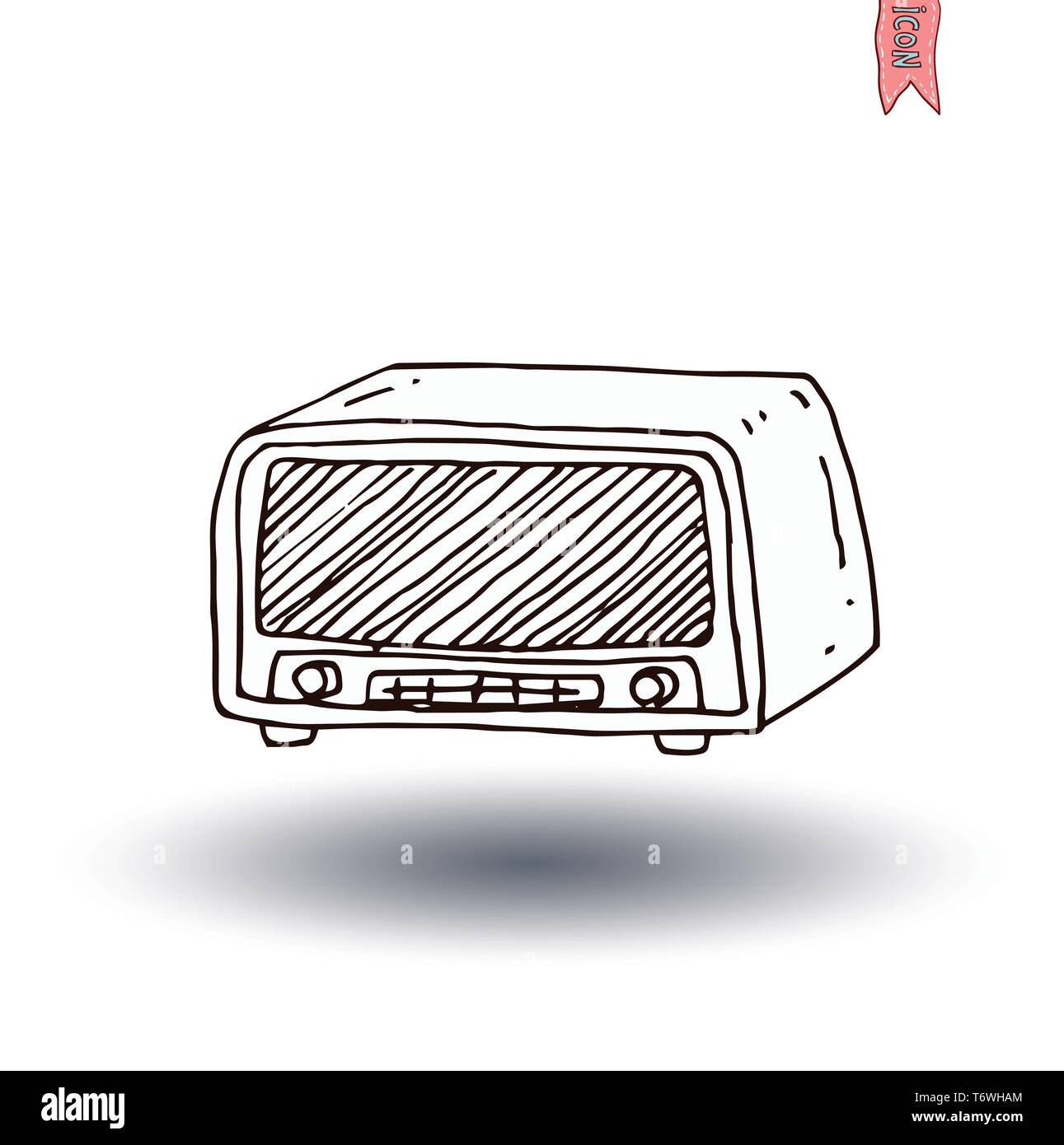 Vintage radio, vector illustration Stock Vector Image & Art - Alamy