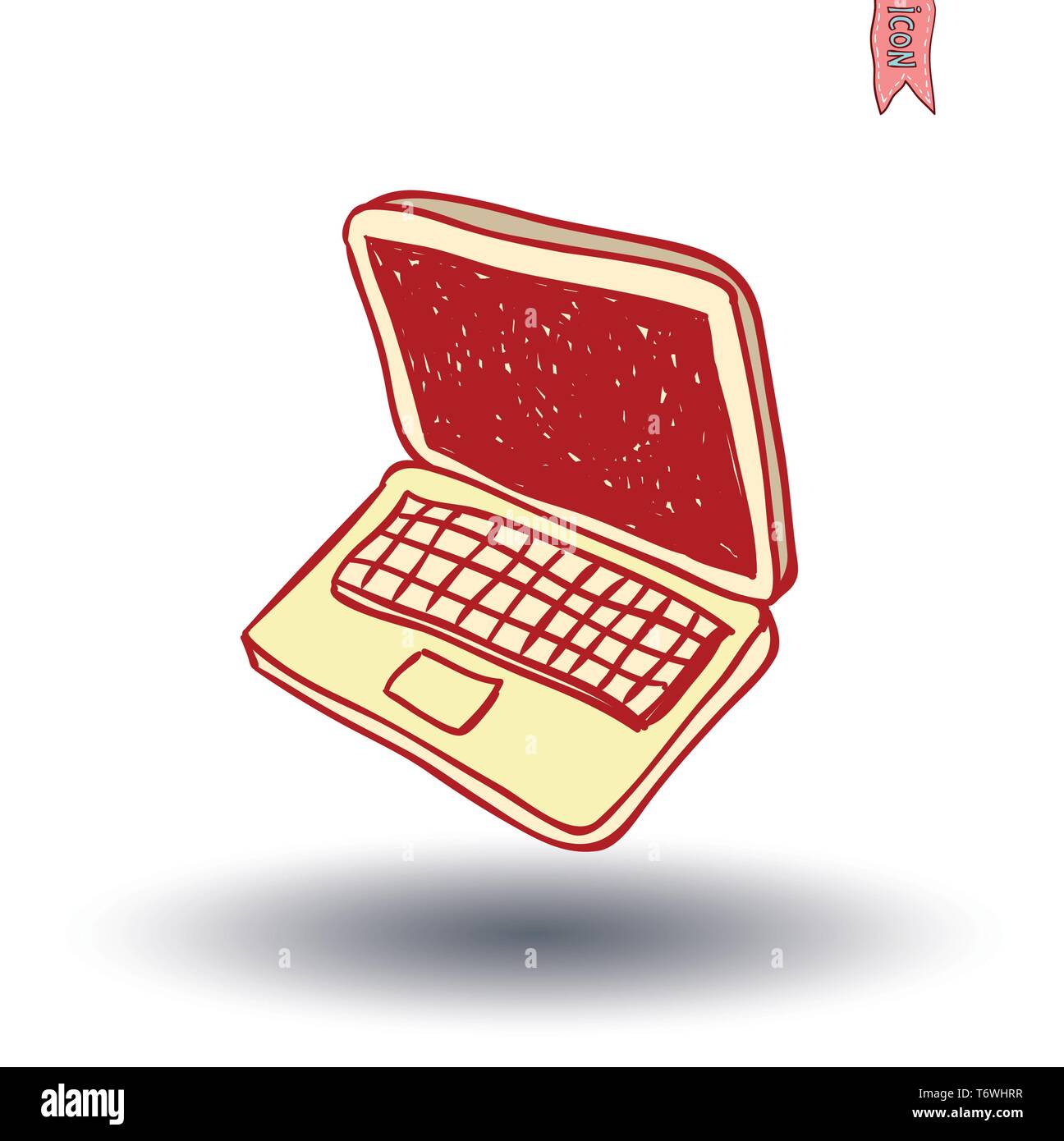 pc desktop icon, Hand drawn vector illustration Stock Vector Image ...