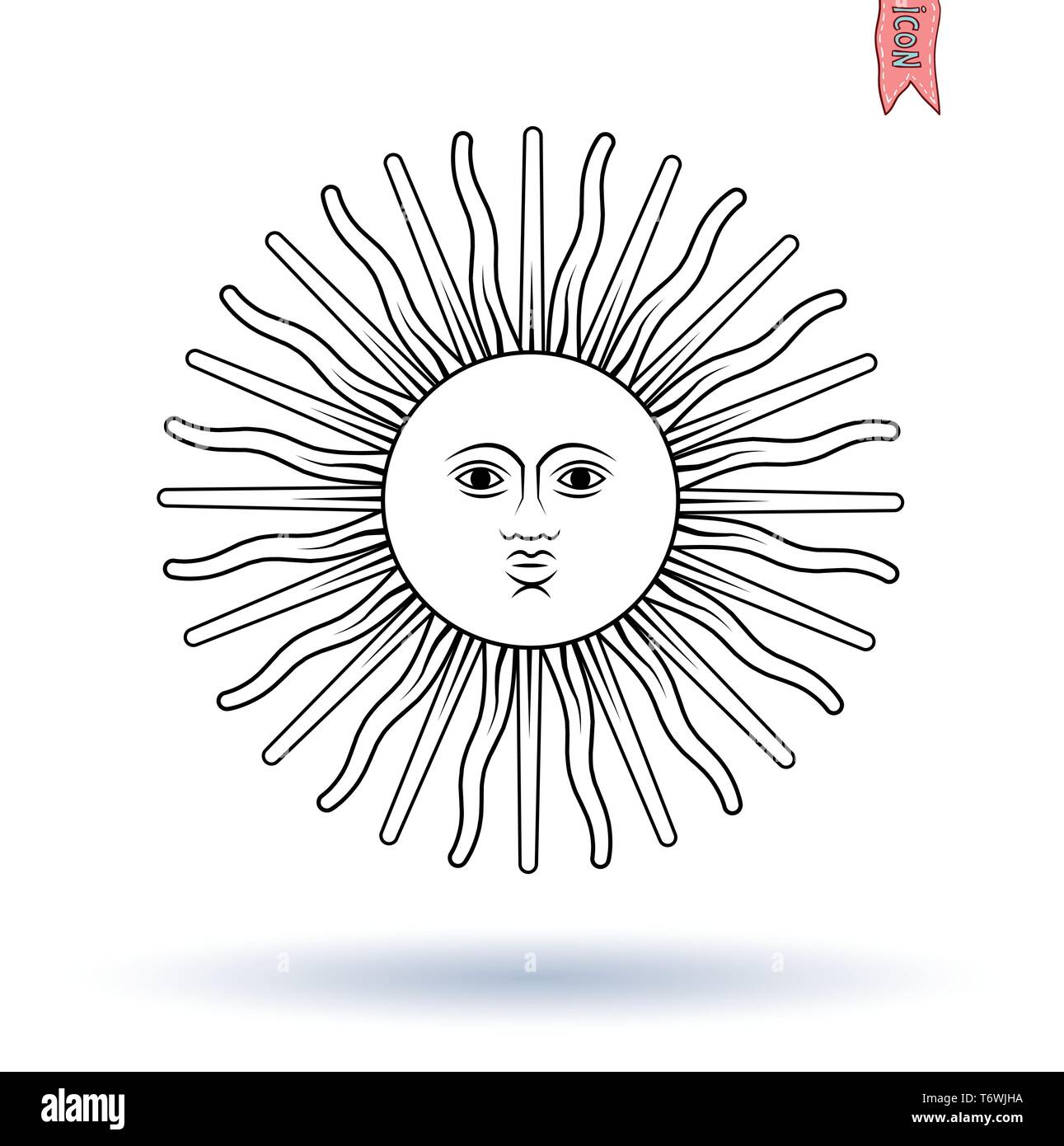 Sun icon, hand drawn vector illustration Stock Vector Image & Art - Alamy