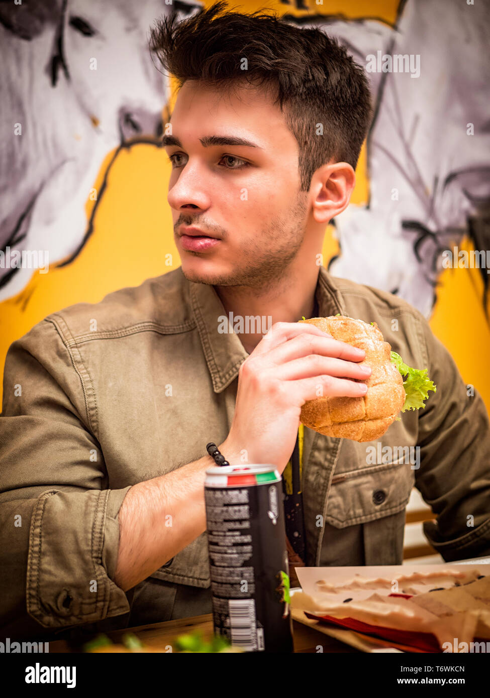 Man biting sandwich hi-res stock photography and images - Alamy