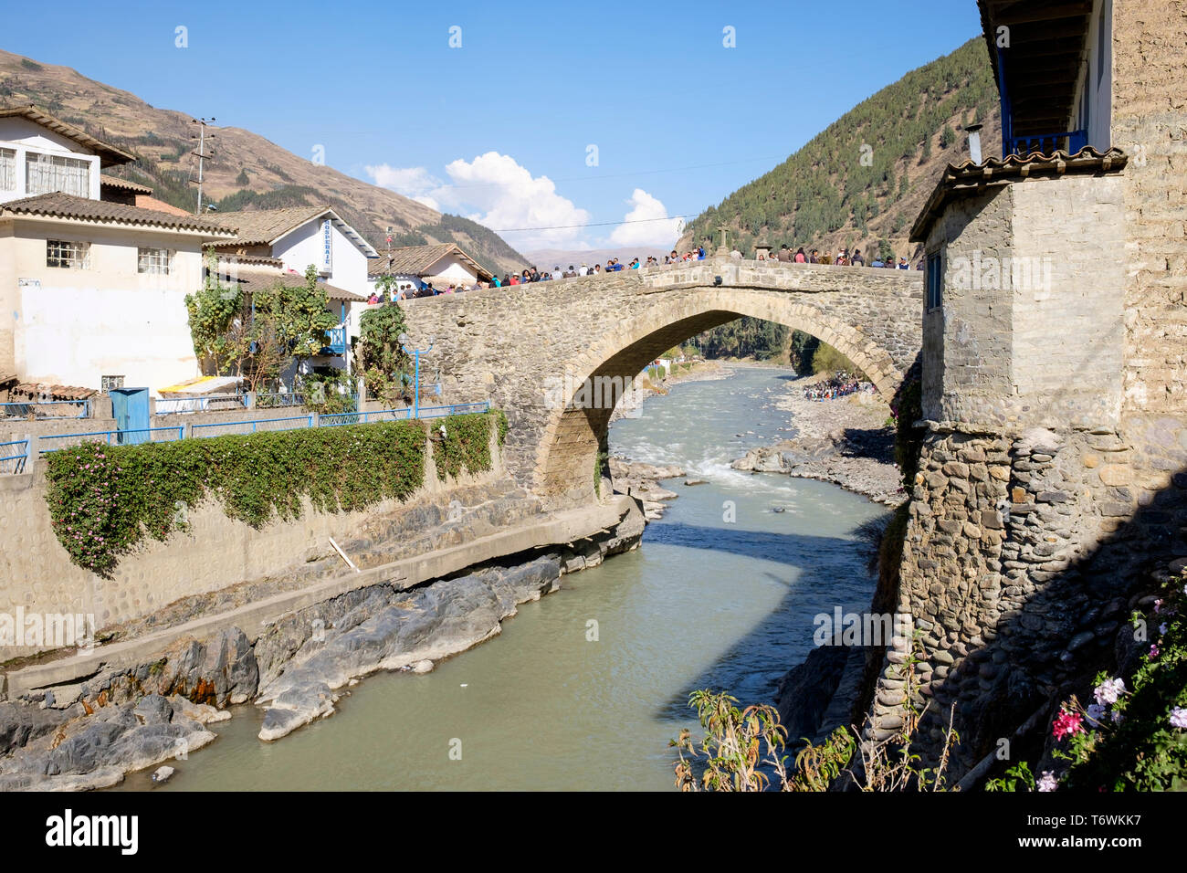 King Carlos III Bridge over the Mapacho River during the Virgen del ...