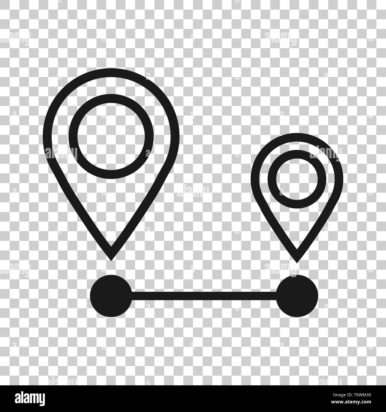 Distance pin icon in transparent style. Gps navigation vector ...