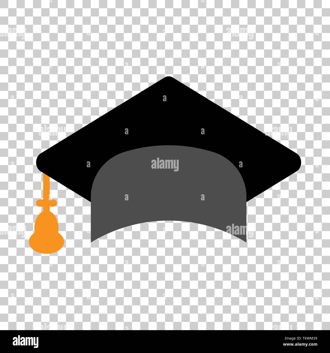 Graduation cap icon in transparent style. Education hat vector ...