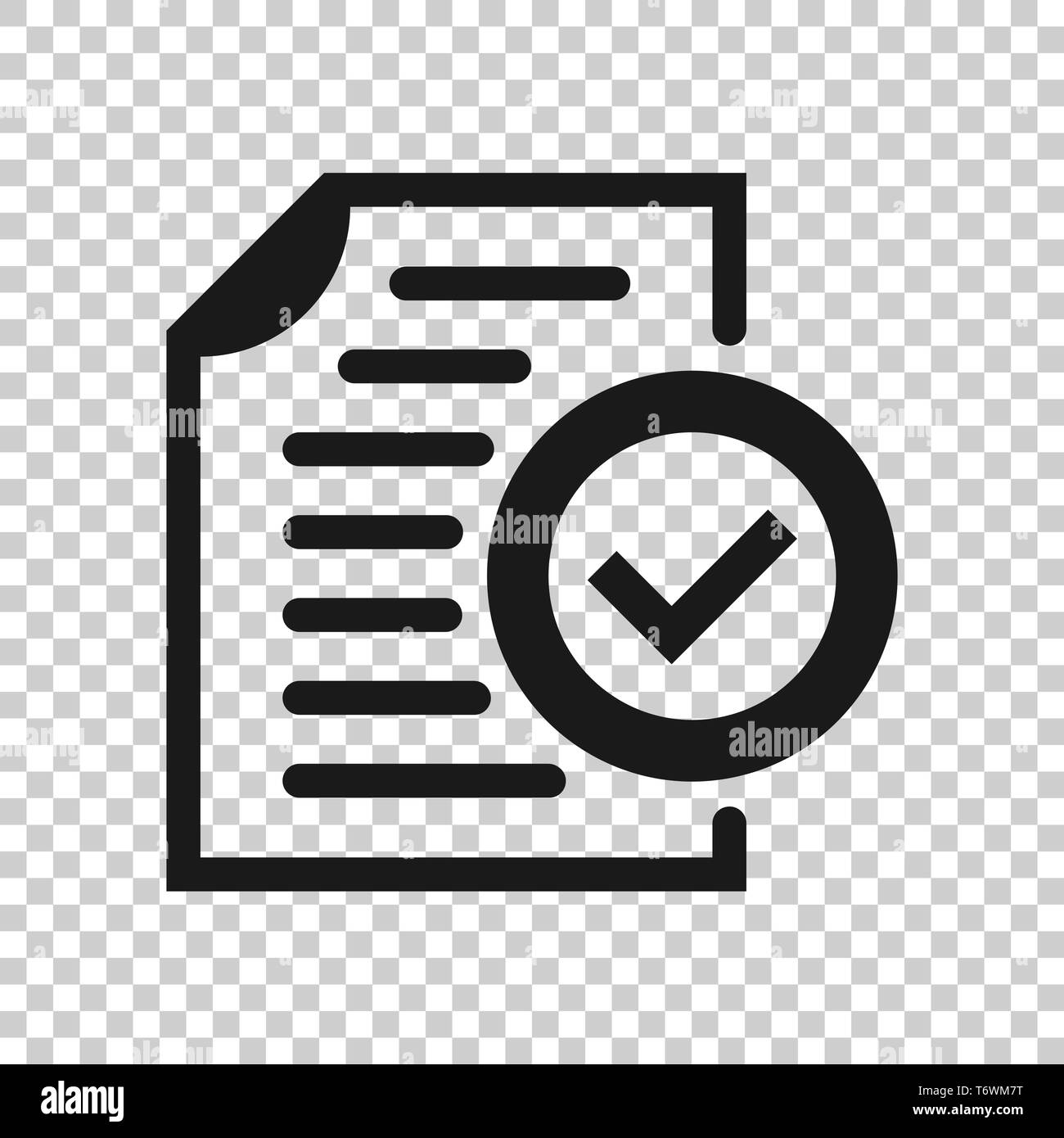 Compliance document icon in transparent style. Approved process vector ...