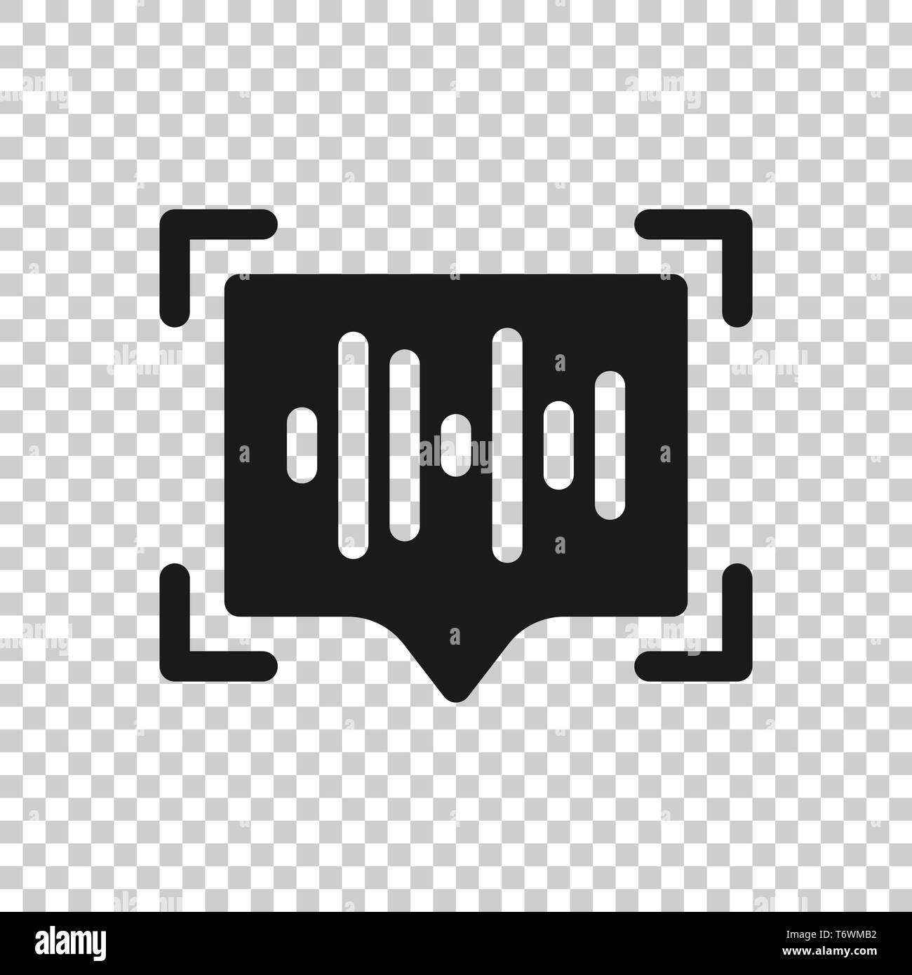 Voice recognition icon in transparent style. Authentication sound vector illustration on ...