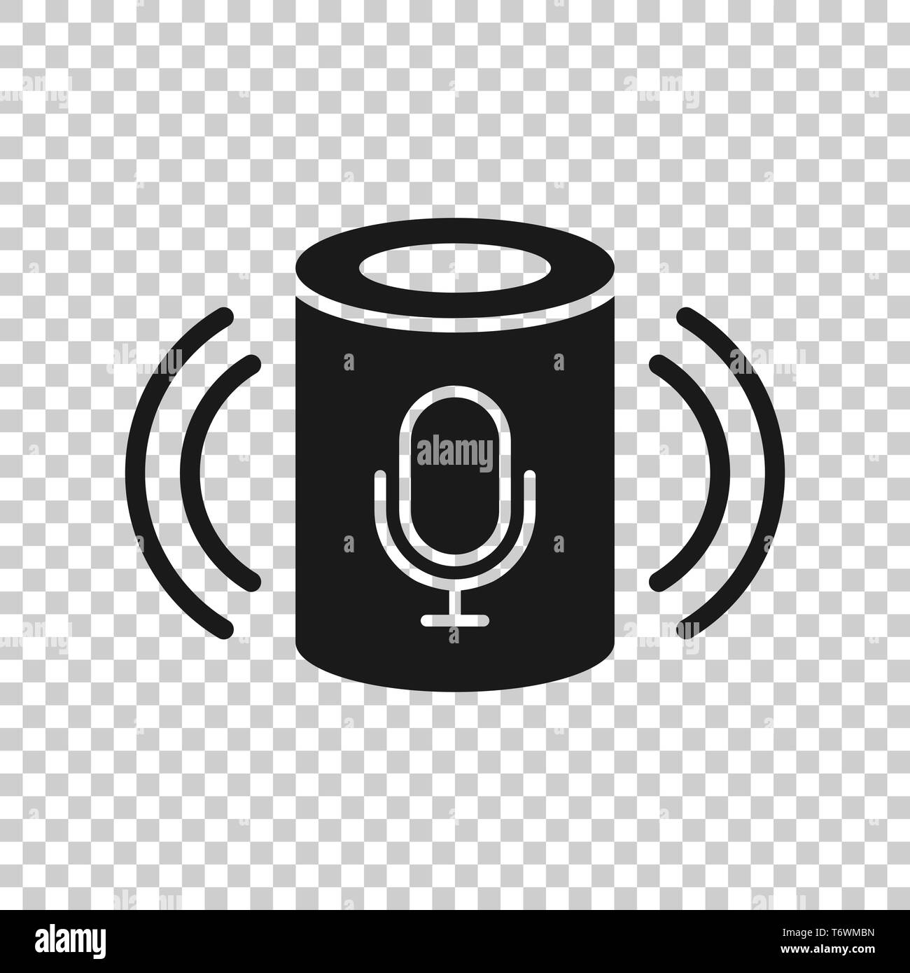 Voice assistant icon in transparent style. Smart home assist vector ...