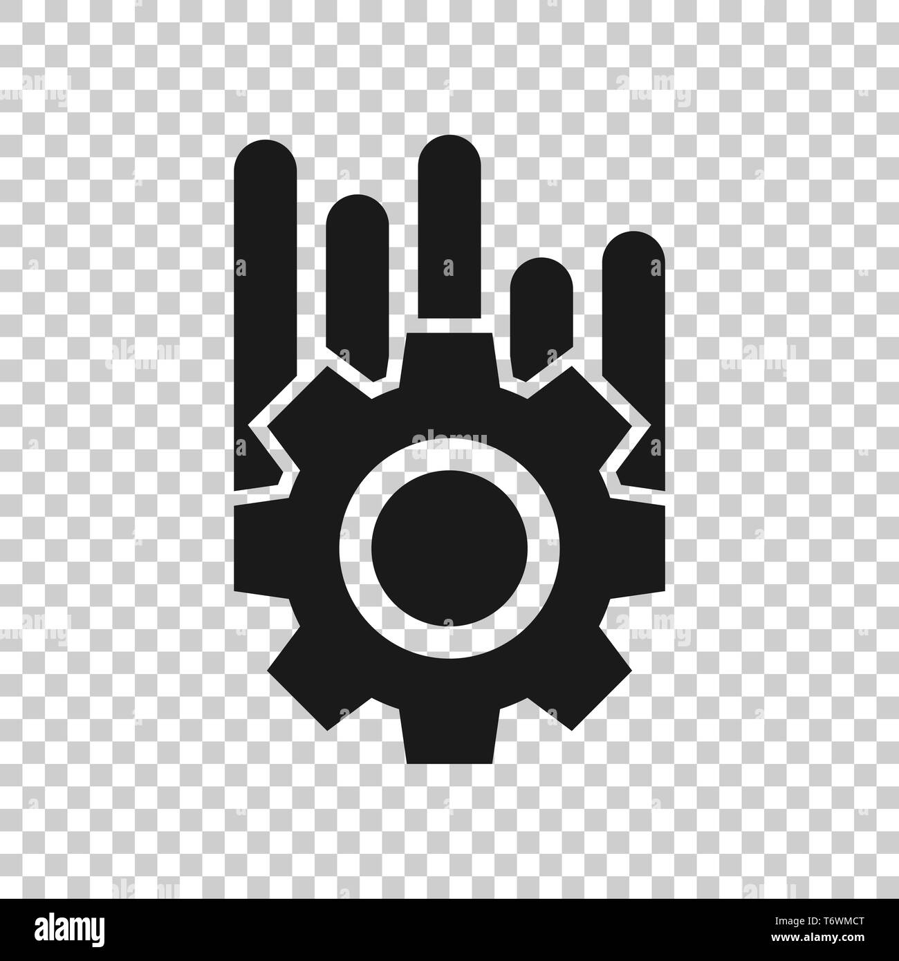Operation project icon in transparent style. Gear process vector ...