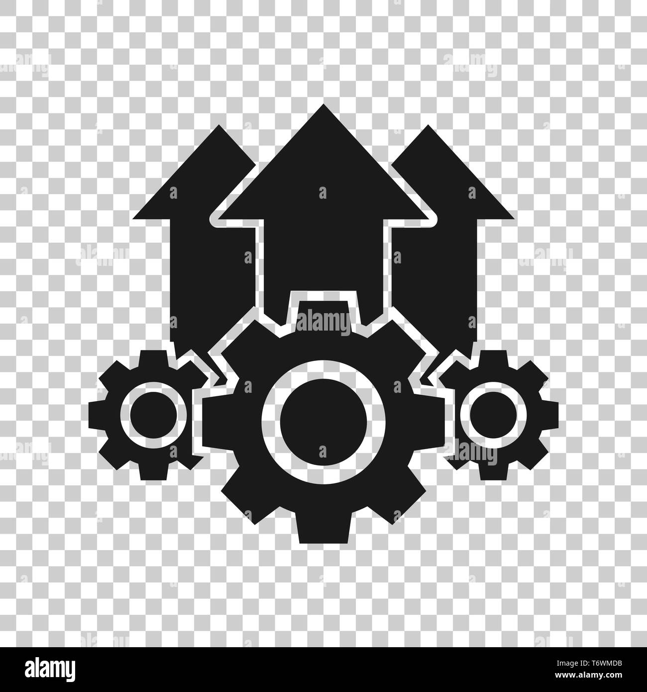 Operation project icon in transparent style. Gear process vector ...