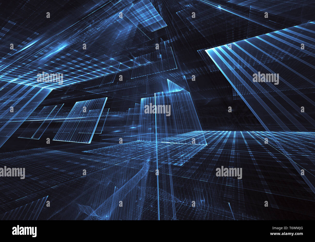 Computer generated abstract tehnology 3D illustration. Three ...