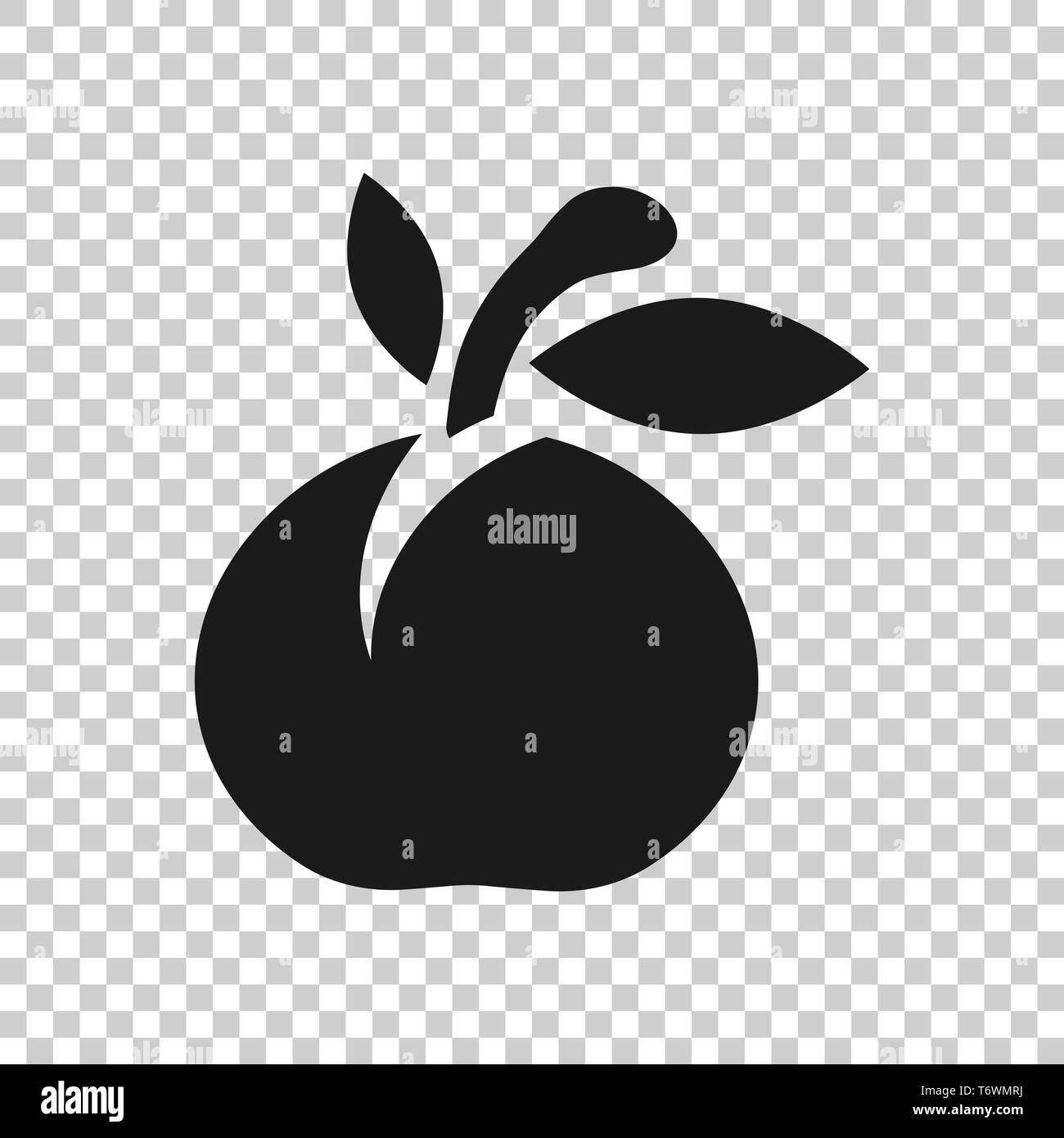 Apricot fruit icon in transparent style. Peach dessert vector ...