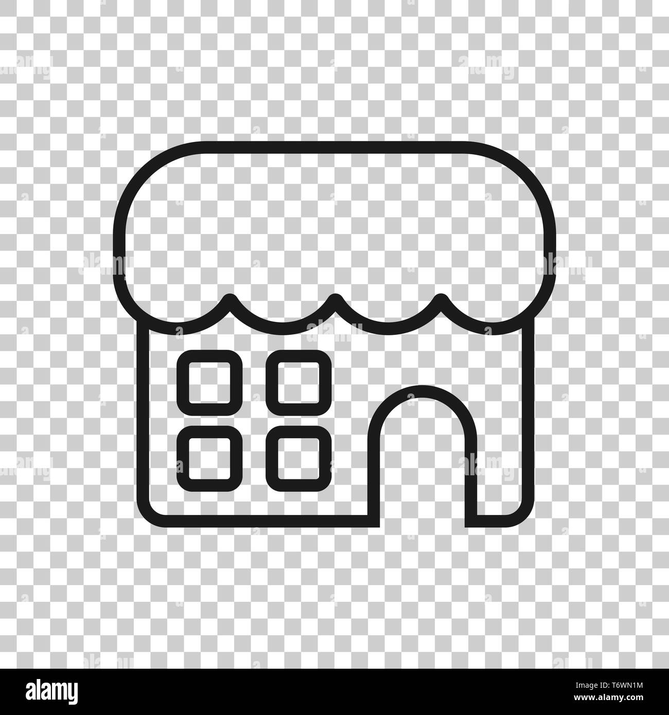 Grocery store icon in transparent style. Shop building vector ...