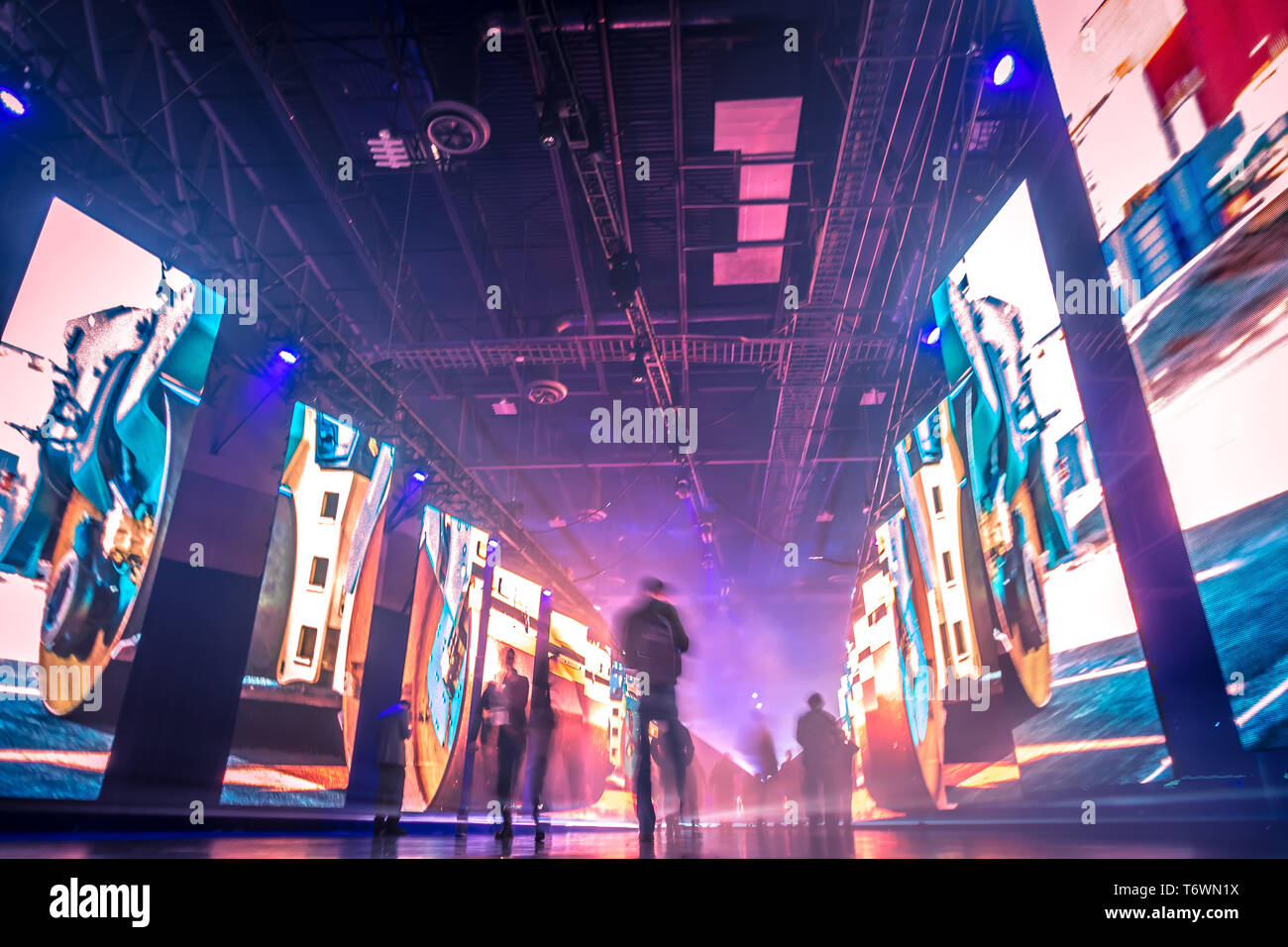 Abstract blurred event with people for background Stock Photo - Alamy