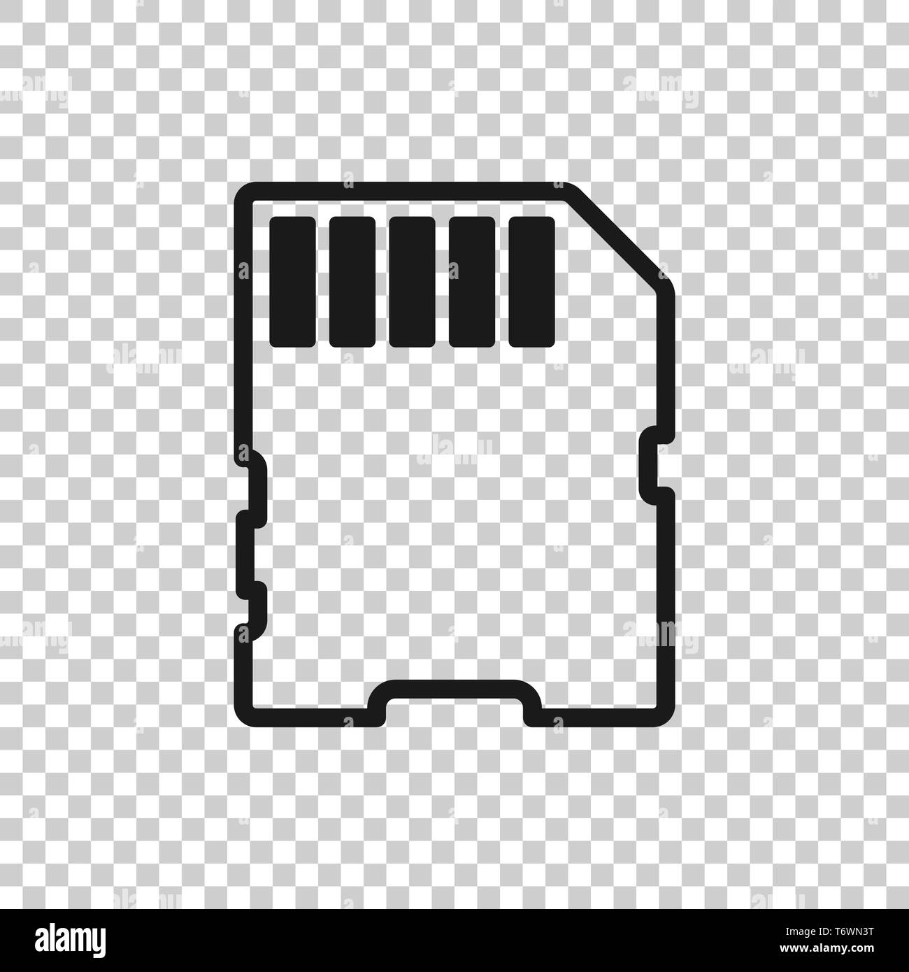 Micro SD card icon in transparent style. Memory chip vector ...