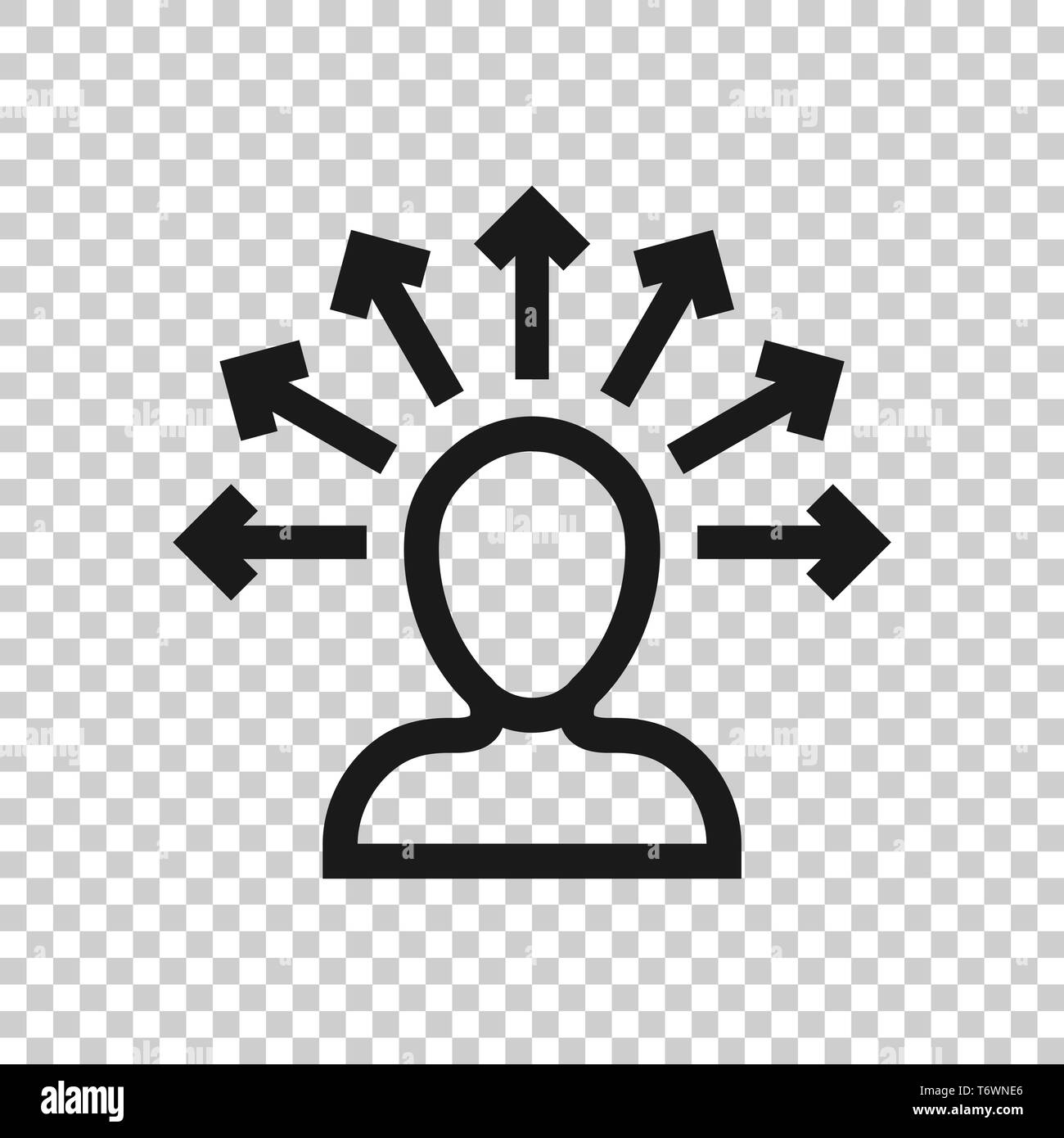 Mind awareness icon in transparent style. Idea human vector ...