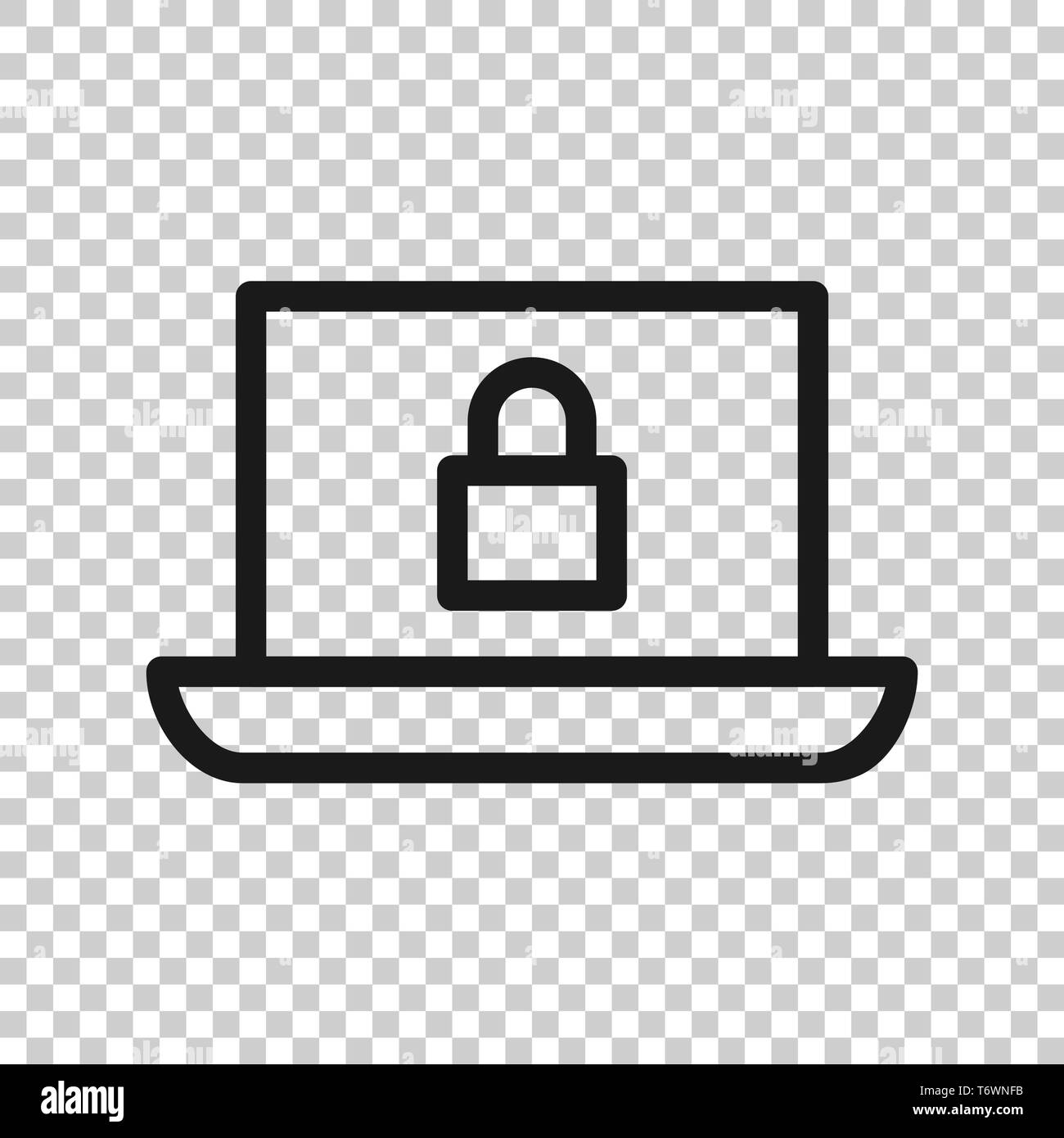 Cyber security icon in transparent style. Padlock locked vector ...