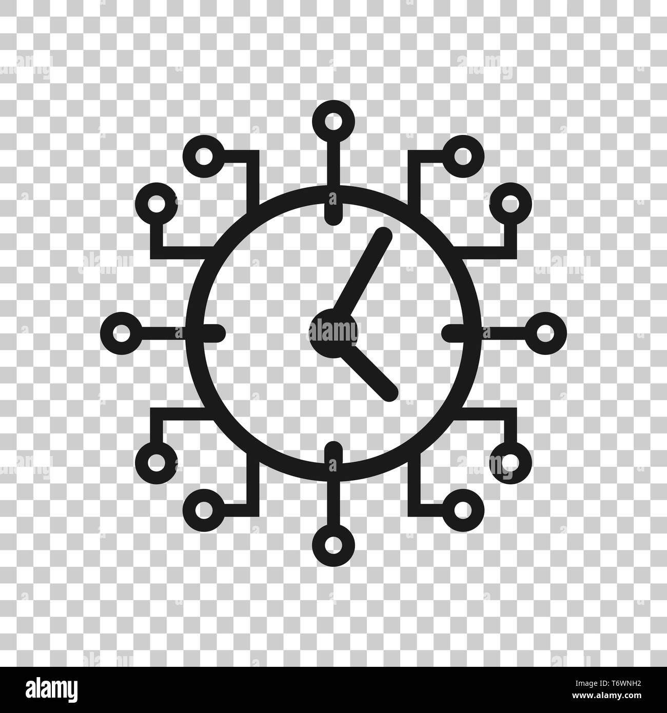 Real time icon in transparent style. Clock vector illustration on ...