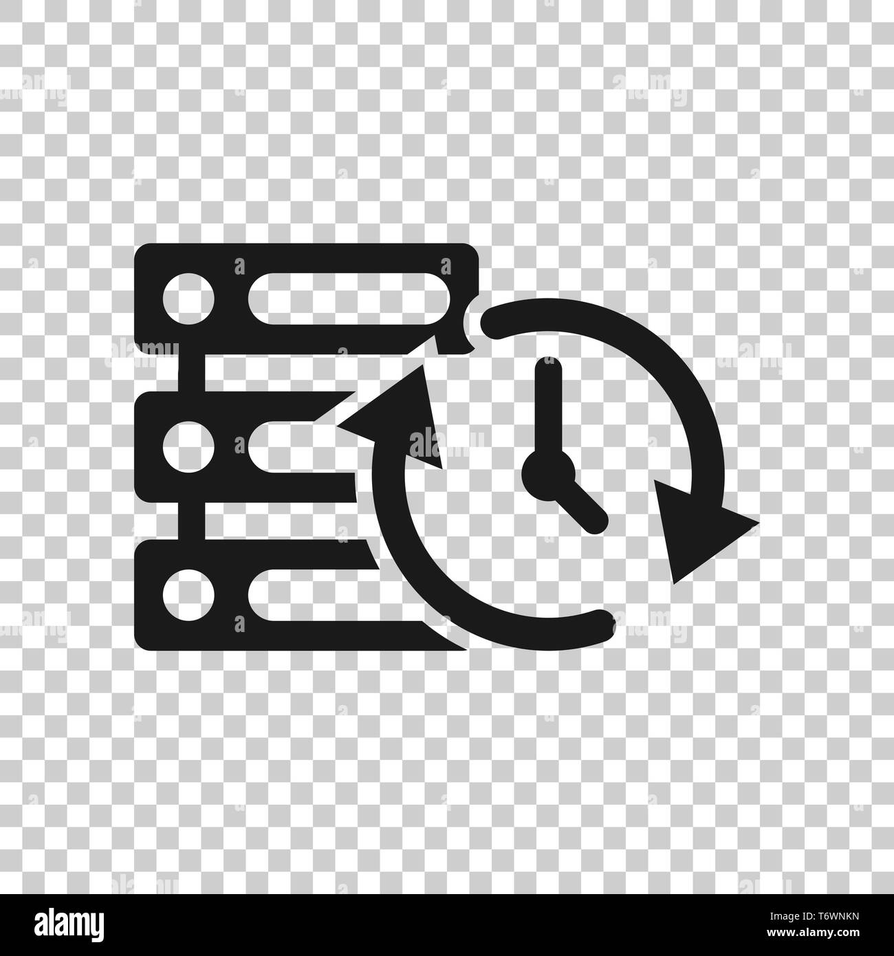 Data center icon in transparent style. Clock vector illustration on ...