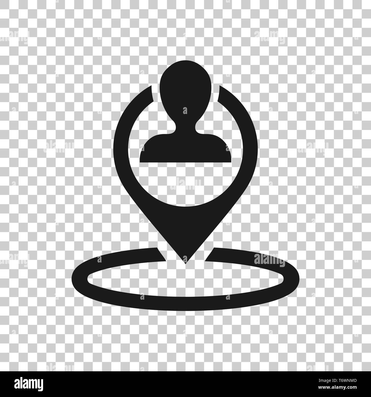 Placement icon in transparent style. People pin vector illustration on ...