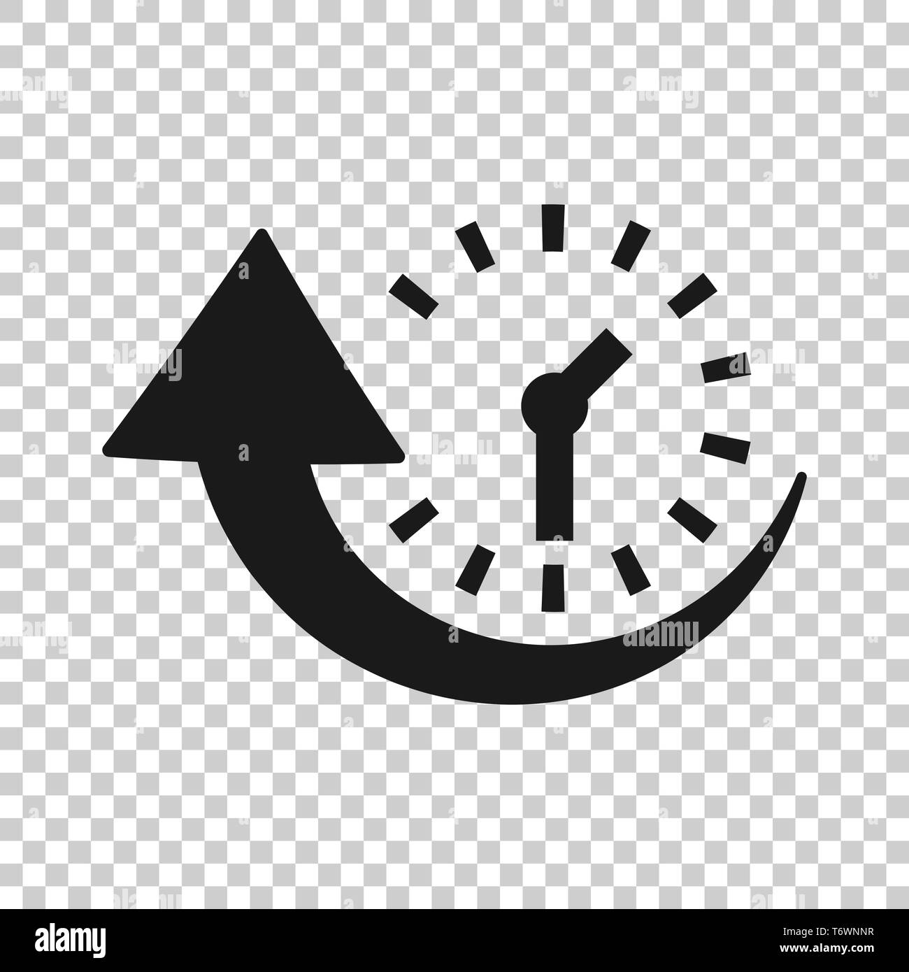 Downtime icon in transparent style. Uptime vector illustration on ...