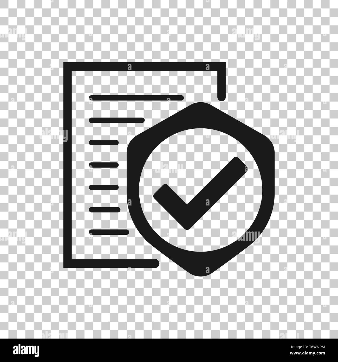 Insurance policy icon in transparent style. Report vector illustration ...