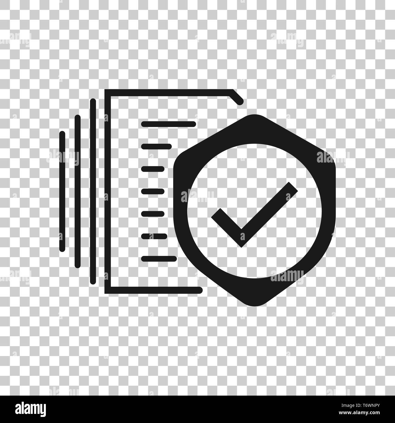 Insurance policy icon in transparent style. Report vector illustration ...