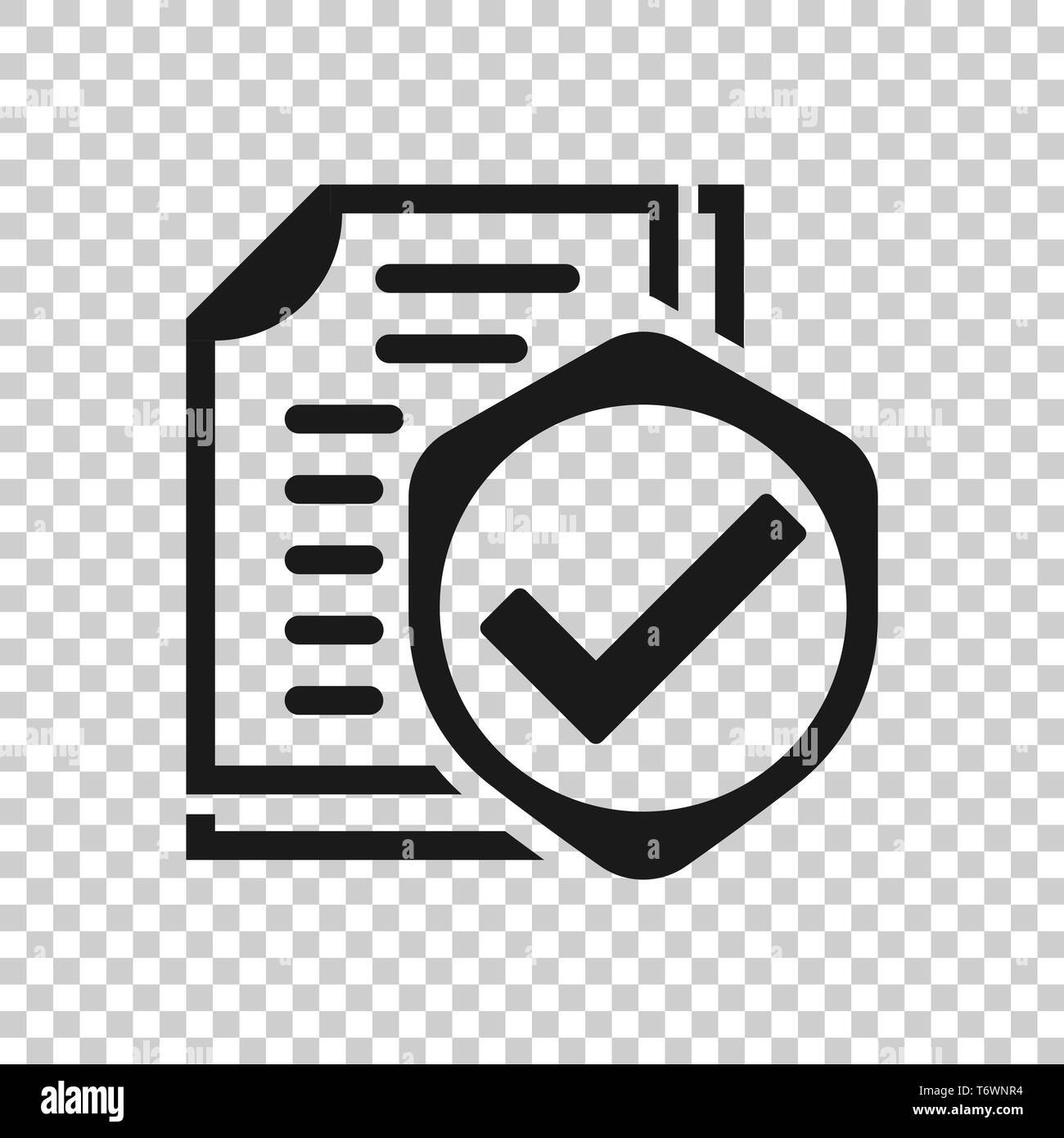 Insurance policy icon in transparent style. Report vector illustration ...