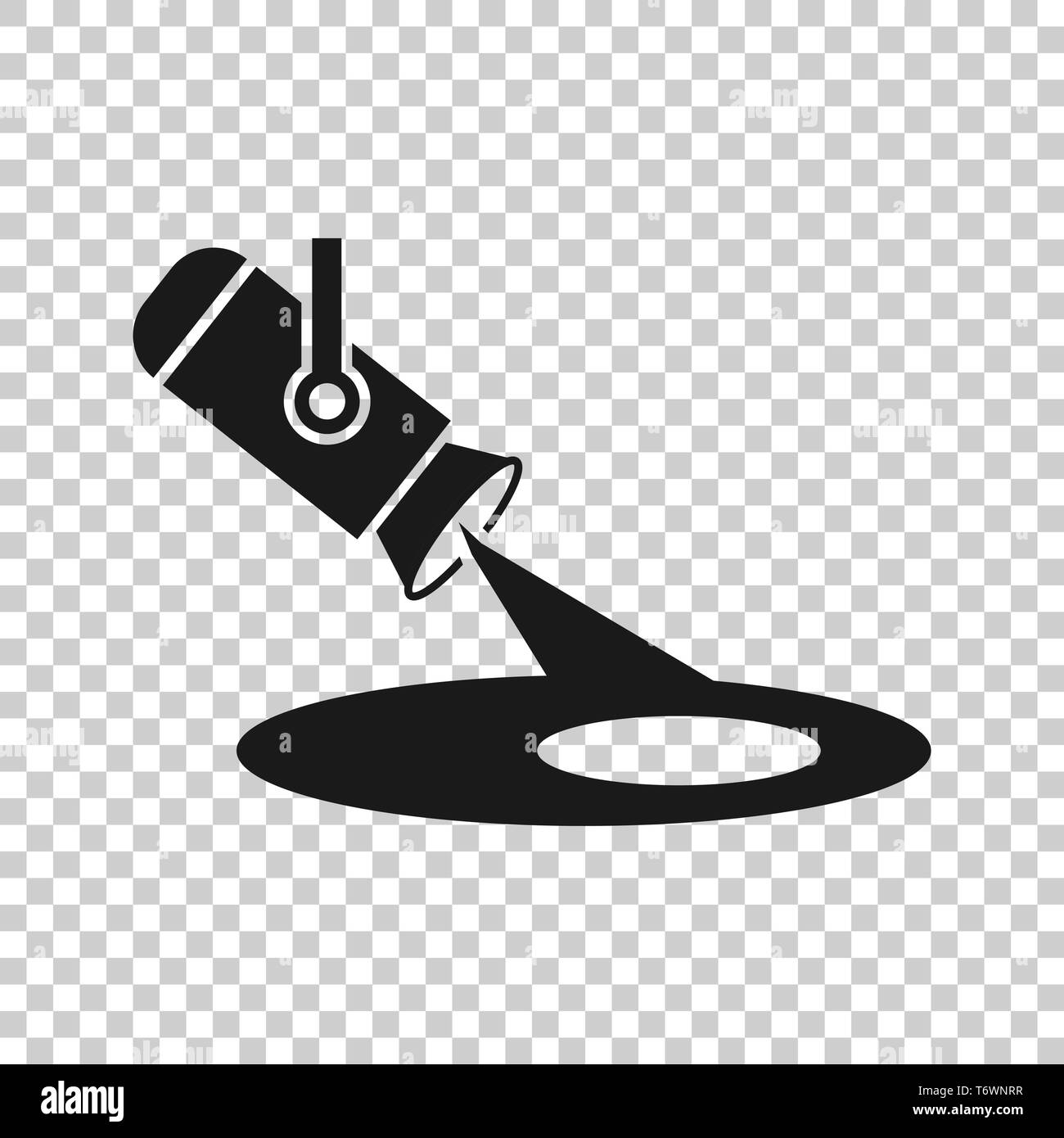 Spotlight icon in transparent style. Lamp vector illustration on ...