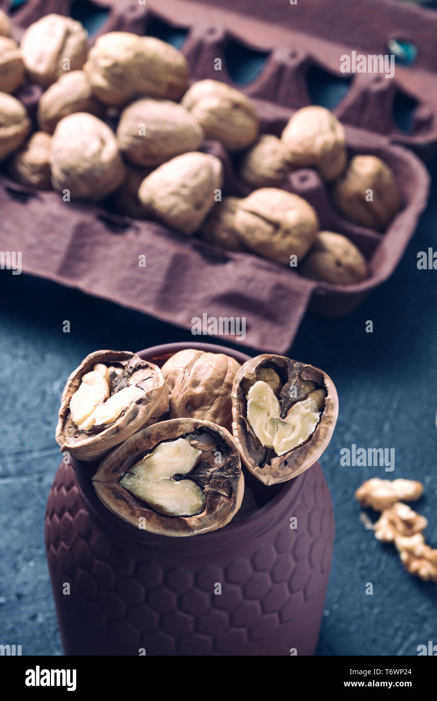 Still Life of Broken Nuts Prepared to Eat Stock Photo - Alamy