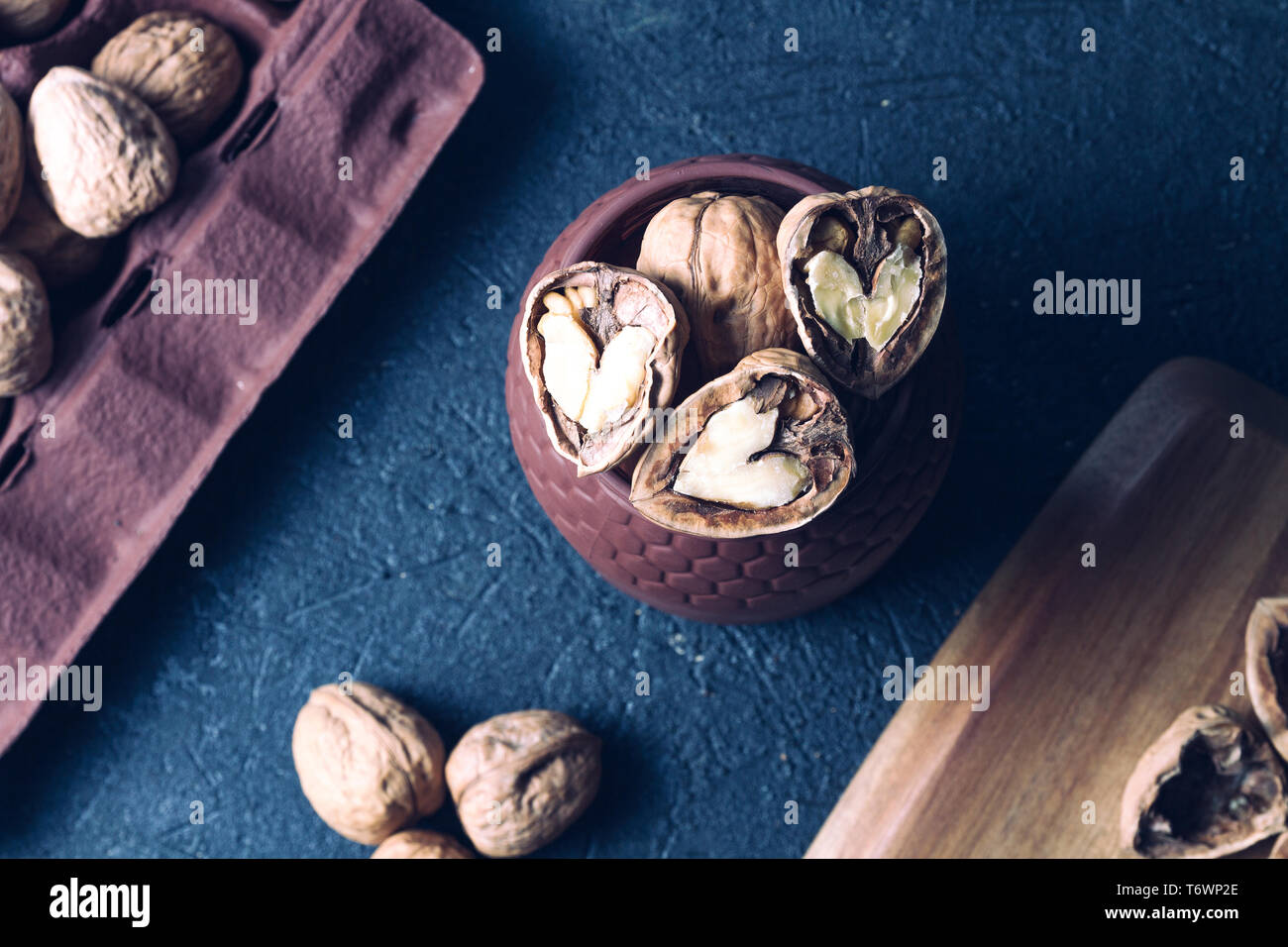 Still Life of Broken Nuts Prepared to Eat Stock Photo - Alamy