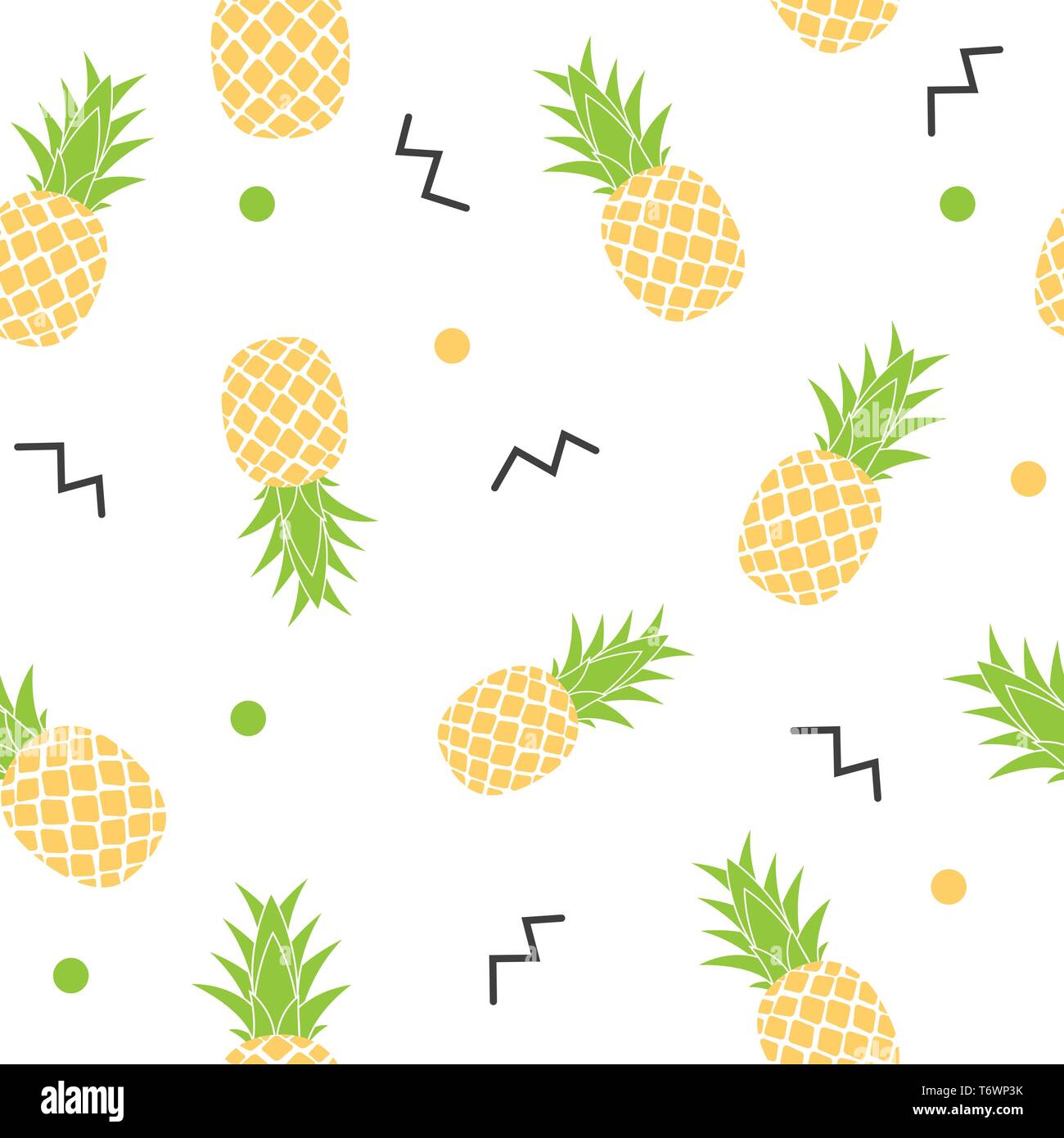 Tropic fruit Pineapple seamless pattern background design. Vector Illustration EPS10 Stock ...