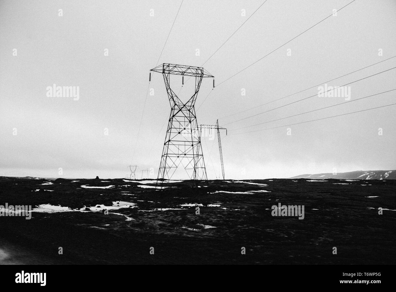 Electricity pylons in iceland hi-res stock photography and images - Alamy