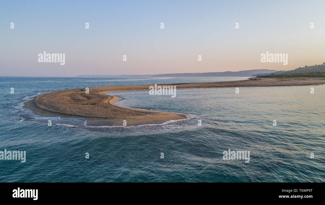 beach at Possidi Cape on the Kasandra Peninsula. Greece. Aerial view ...