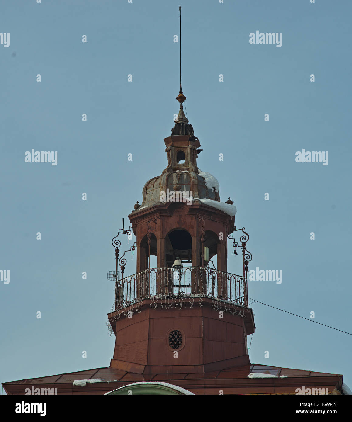 Tower with open balcony on top of baroque building Stock Photo - Alamy
