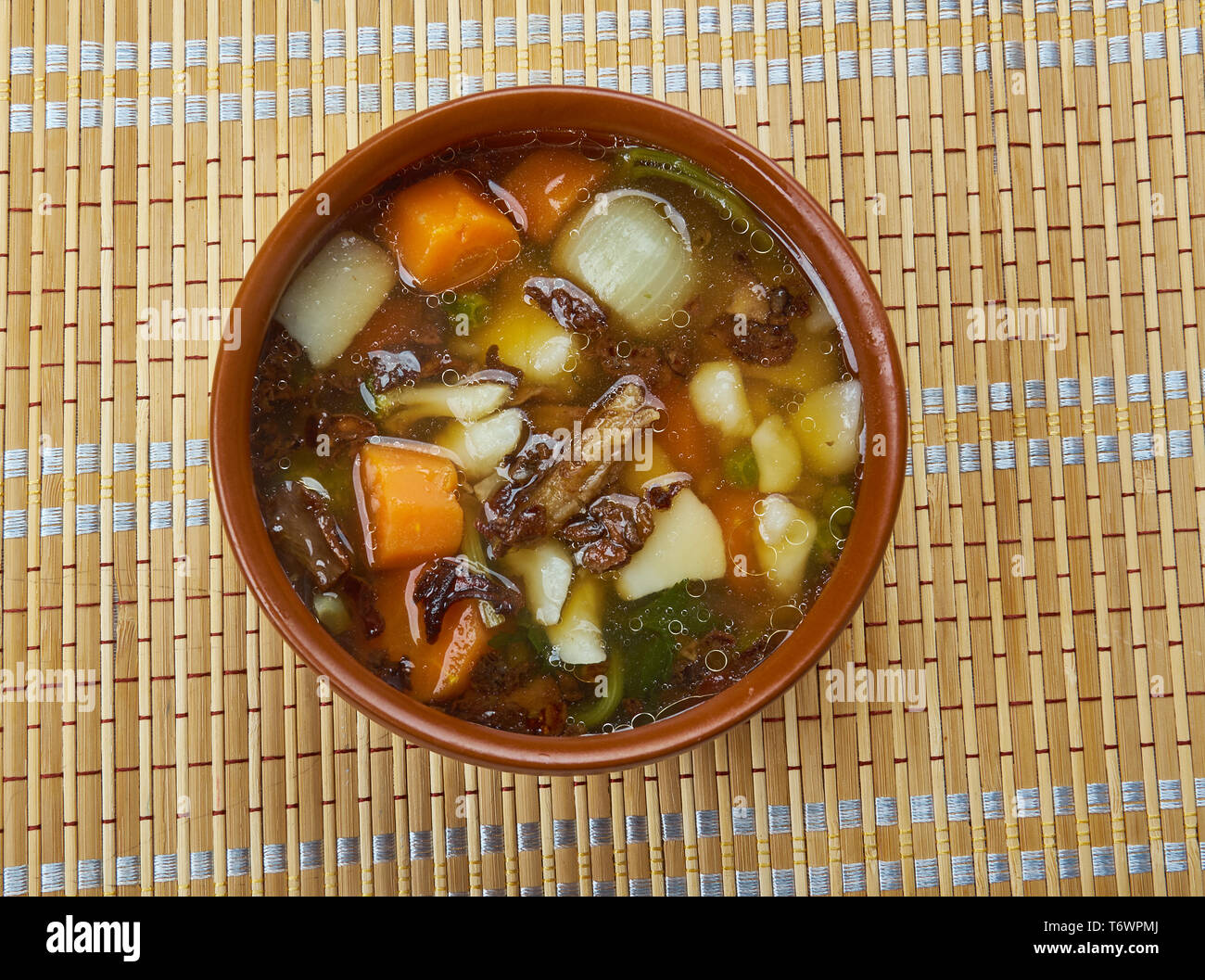 Mushroom yushka soup Stock Photo - Alamy