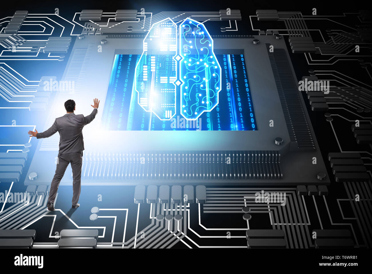 Cognitive computing concept as future technology with businessma Stock ...