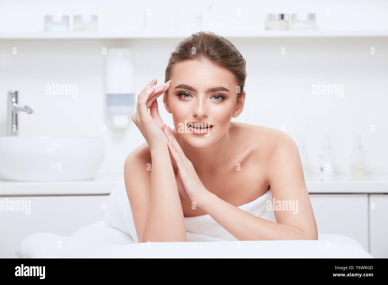 Perfect girl doing skin treatment Stock Photo - Alamy