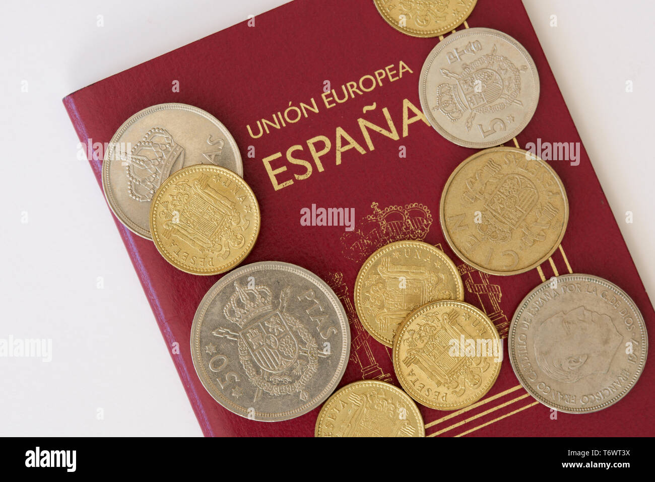 Various Spanish coins Stock Photo - Alamy