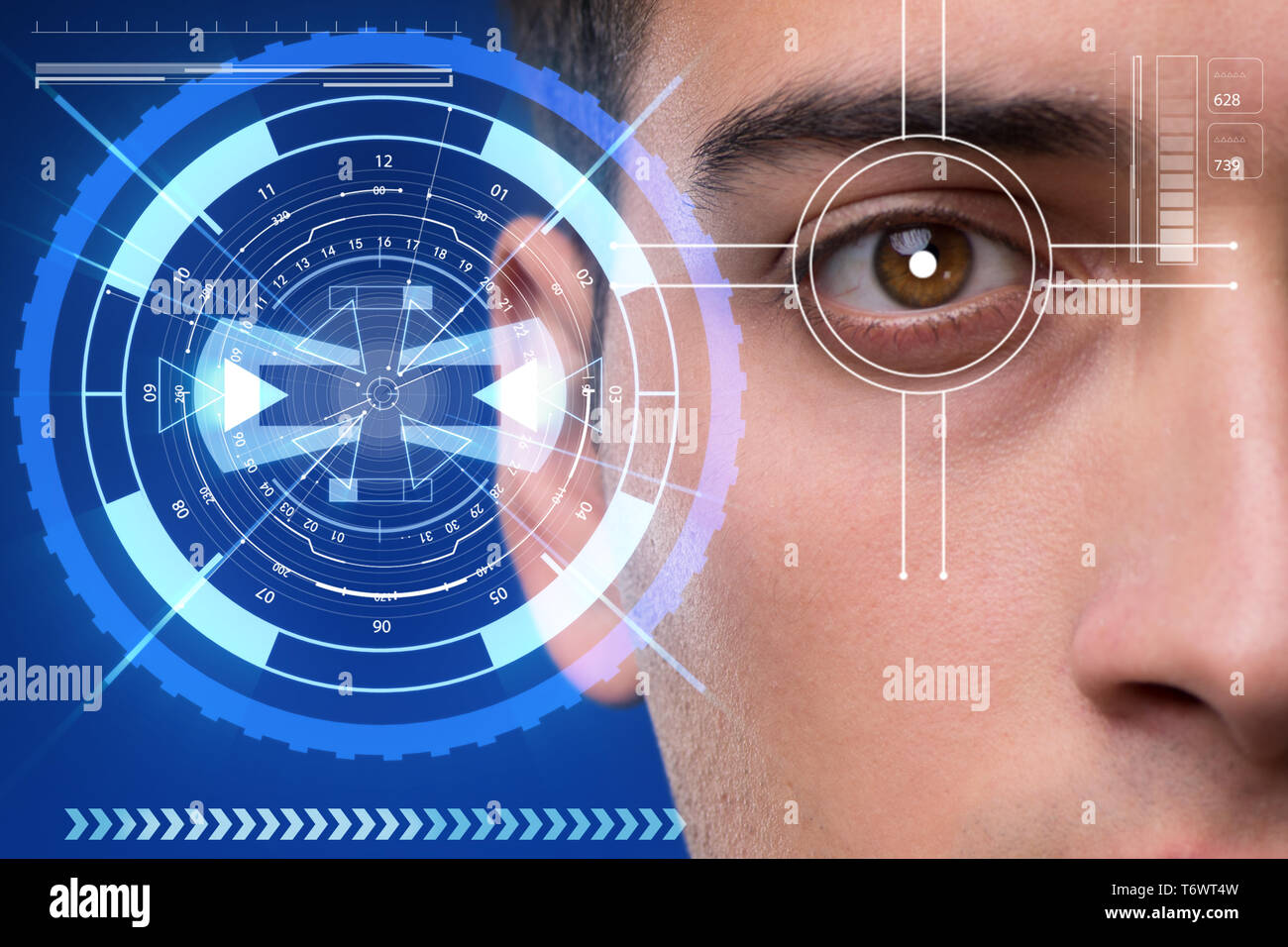 Concept of sensor implanted into human eye Stock Photo - Alamy