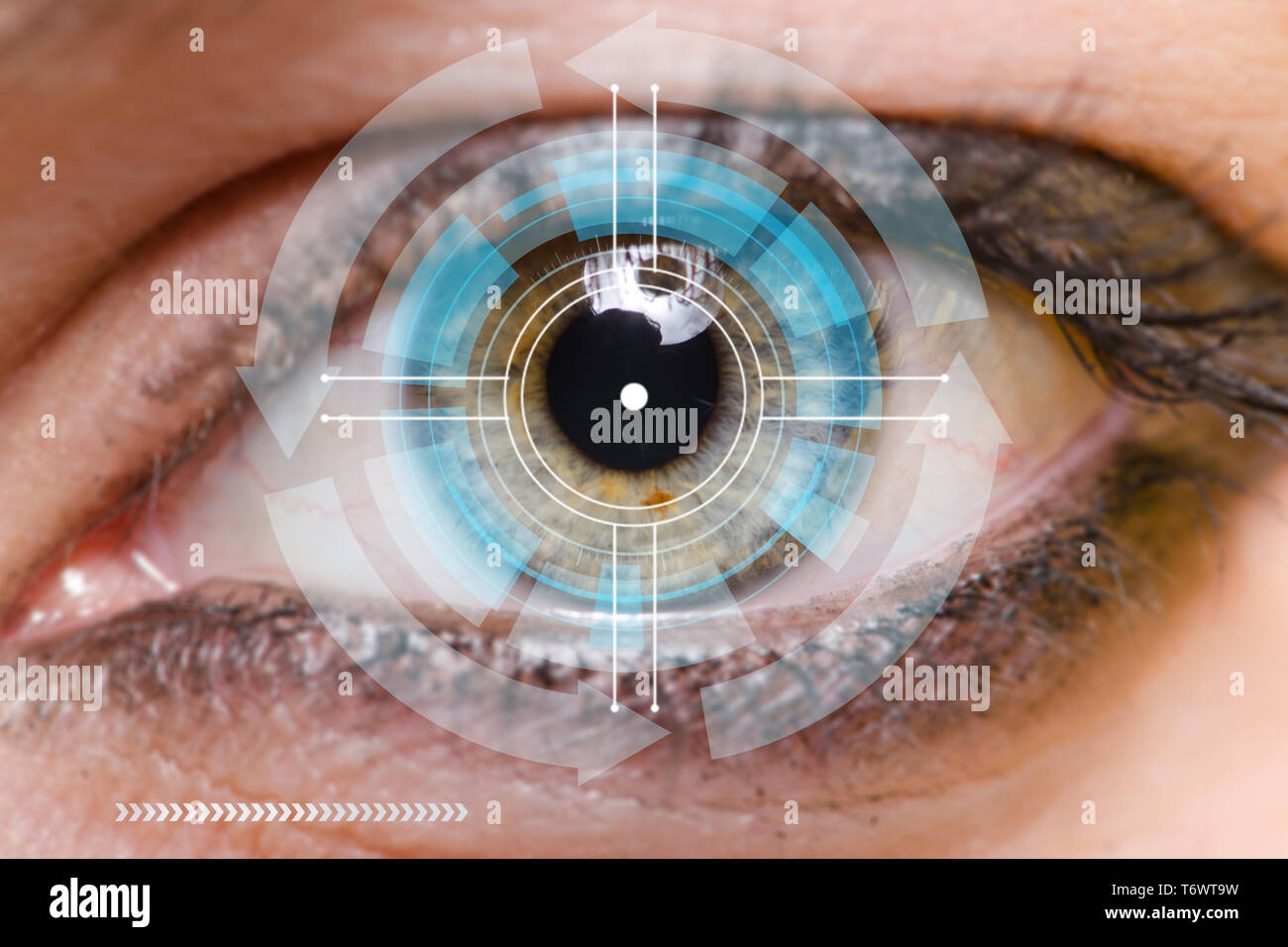 Concept of sensor implanted into human eye Stock Photo - Alamy