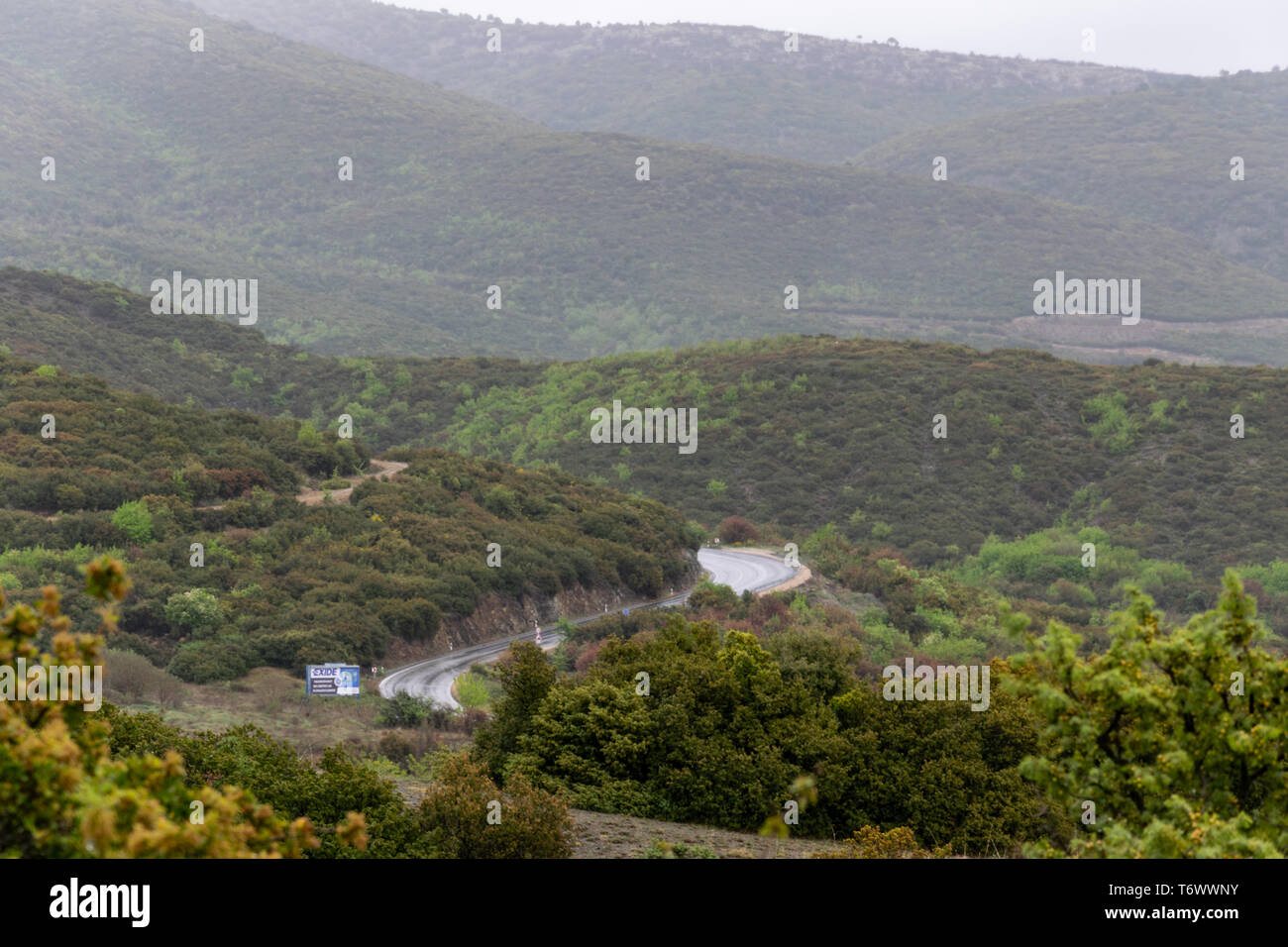 Mountain landscape on a cloudy spring day, clouds in the sky ...
