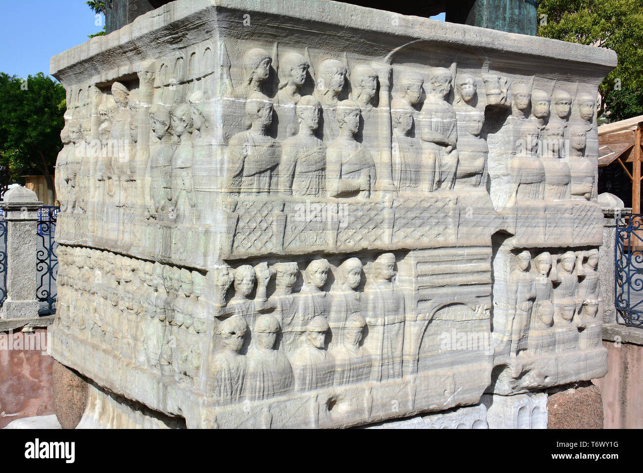 Relief, ancient egyptian obelisk of Theodosius, Istanbul, Turkey Stock ...