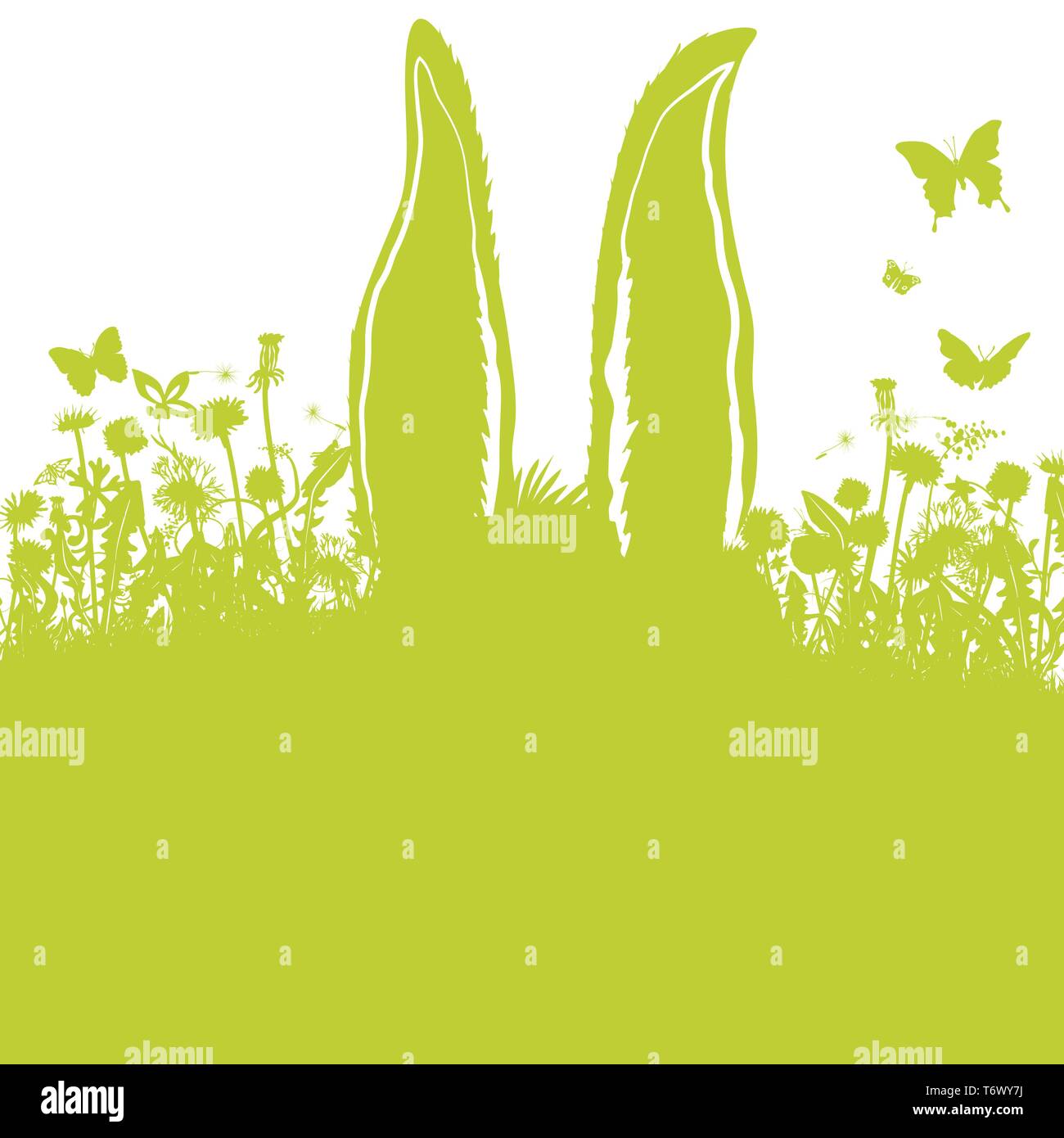 Easter bunny ears in the grass playing hide and seek Stock Vector Image ...