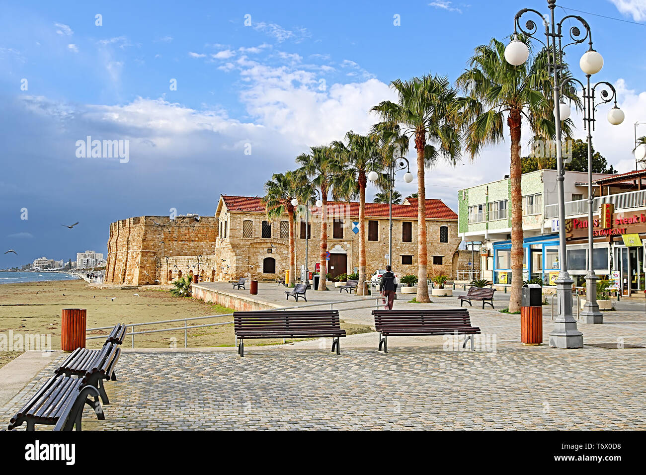 LARNACA, CYPRUS - MARCH 03, 2019: Larnaca Castle on Finikoudes ...