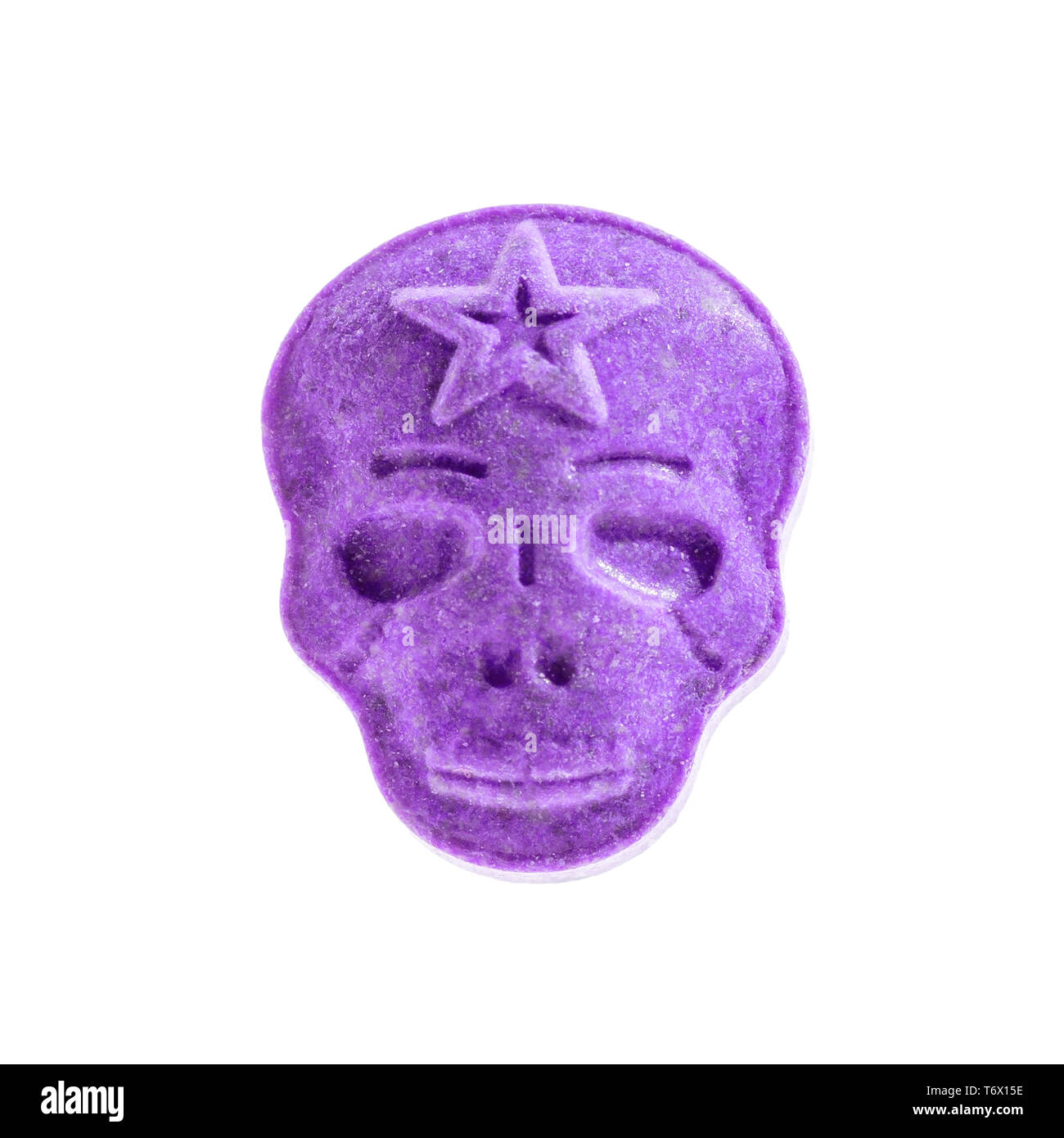 One purple army Skull, Ecstasy, MDMA, Amphetamine or medication pill ...