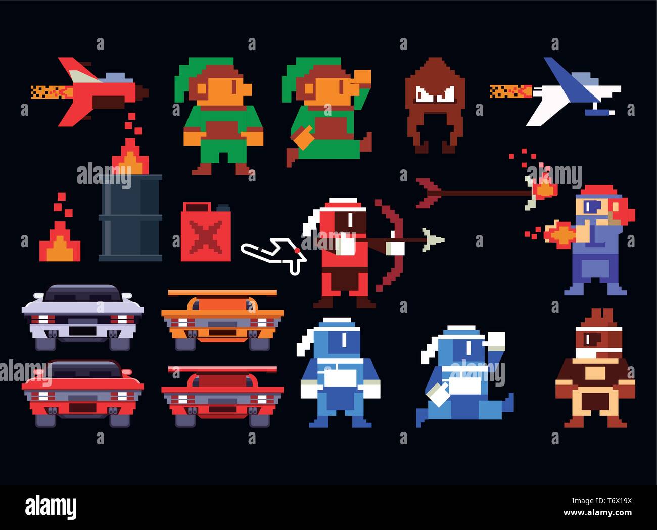 Retro videogame arcade collection Stock Vector Image & Art - Alamy