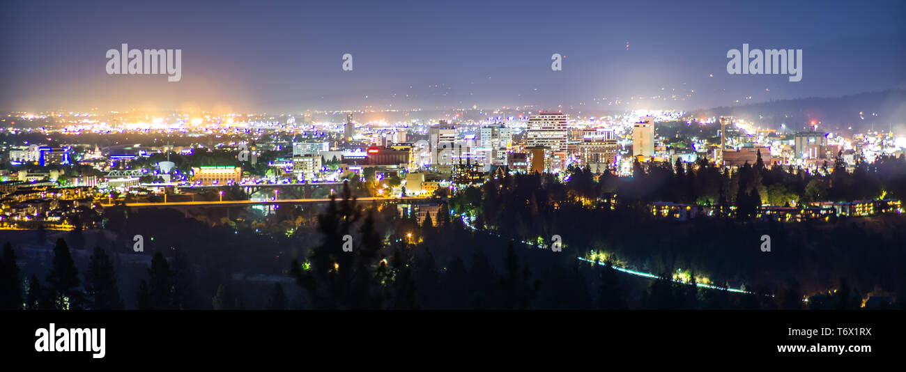 Panoramic View Spokane Washington Downtown City Skyline Stock Photo - Alamy