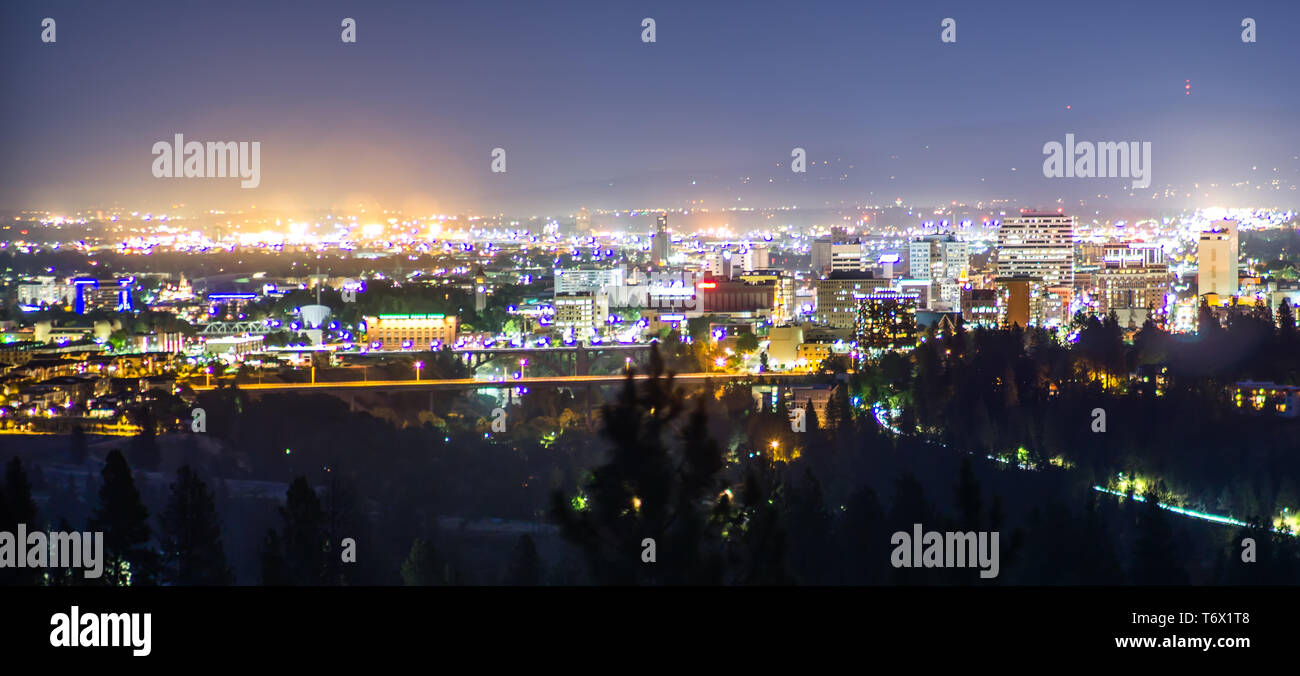 Panoramic View Spokane Washington Downtown City Skyline Stock Photo - Alamy