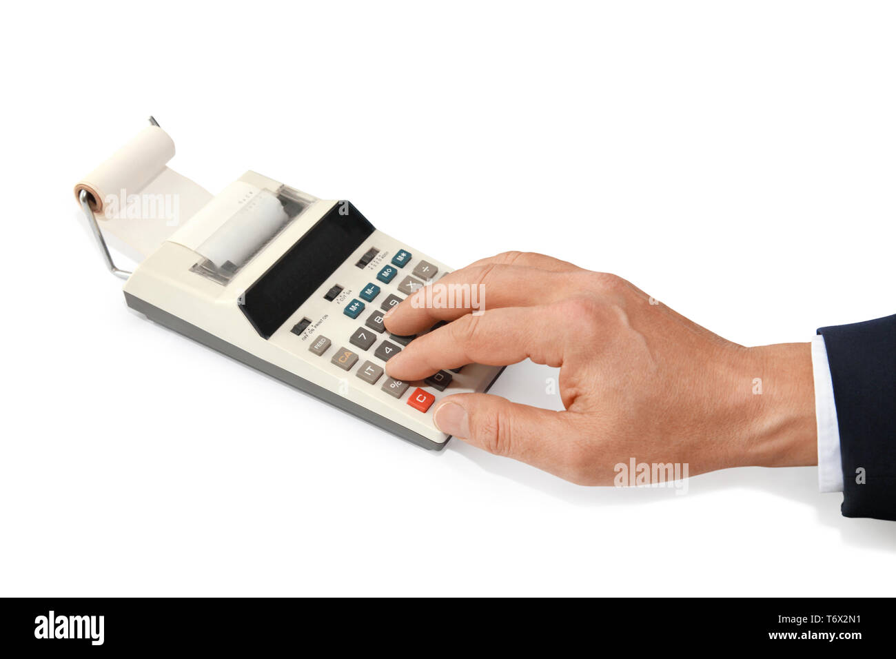 gesture, man adding machine Stock Photo - Alamy