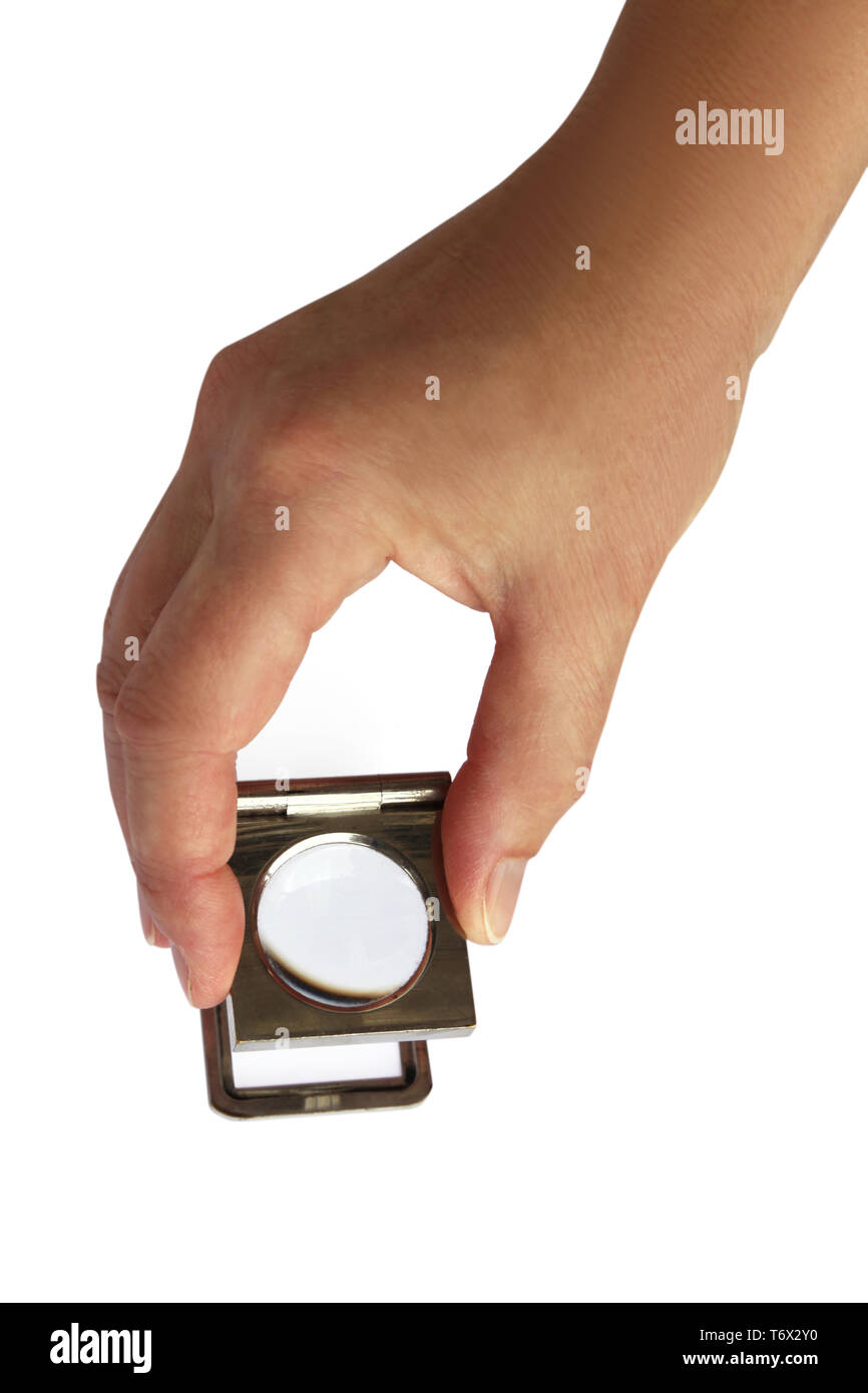 Gesture series, hand linen tester Stock Photo - Alamy