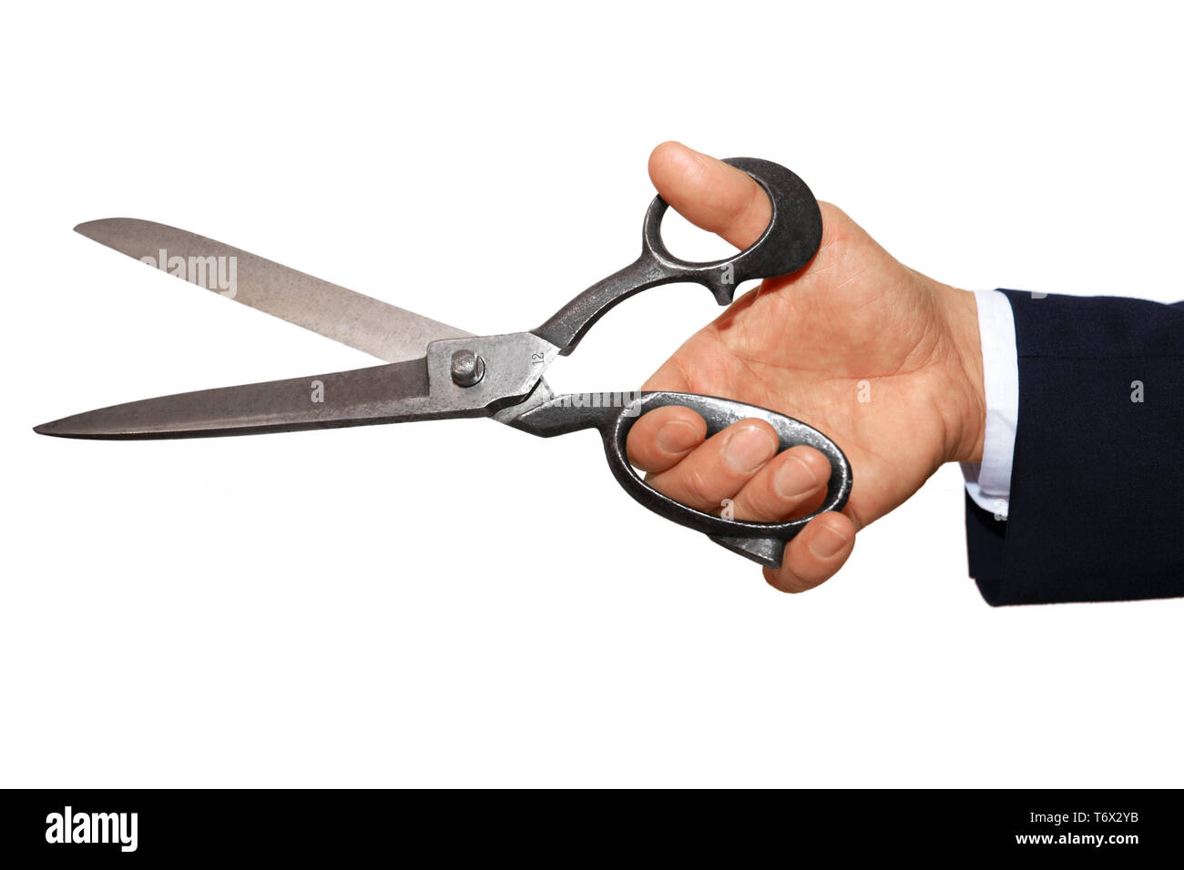gesture, Man with scissors Stock Photo - Alamy